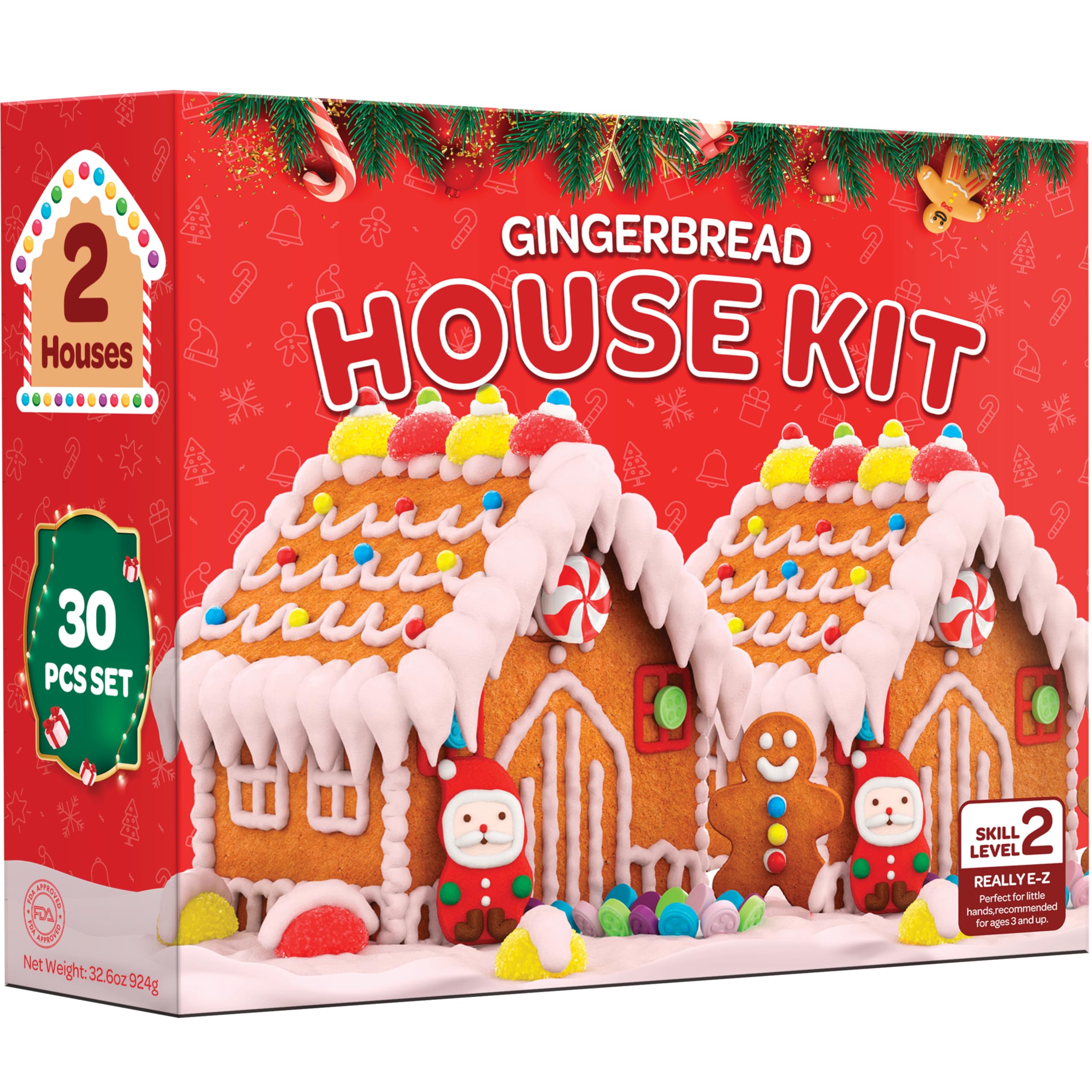 Buy Gingerbread House kit [Set of 2] DIY Gingerbread House, Fun Holiday Activity for Kids, Ease ...