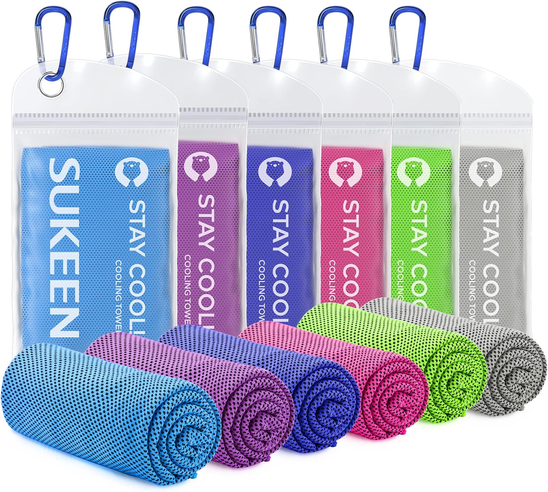 Amazon.com: Sukeen Cooling Towel for Neck and Face (40"x12"),Microfiber ...