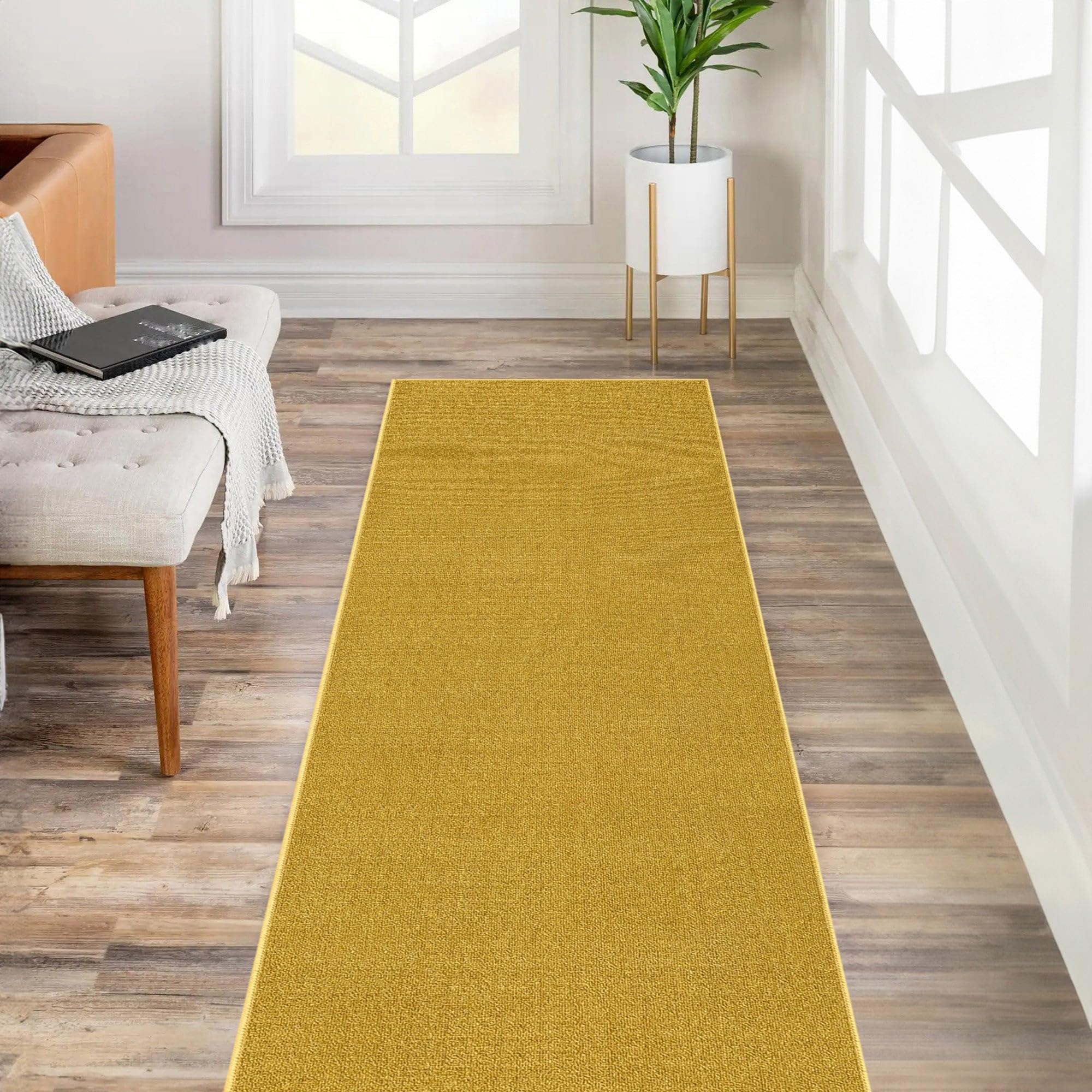 Amazon.com: Kapaqua Custom Length Solid Color Runner Rug Non Slip ...