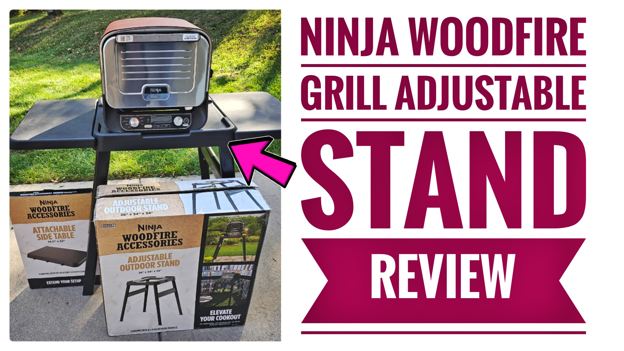 Watch Ninja Woodfire Grill Adjustable Stand & Side Table Review on ...