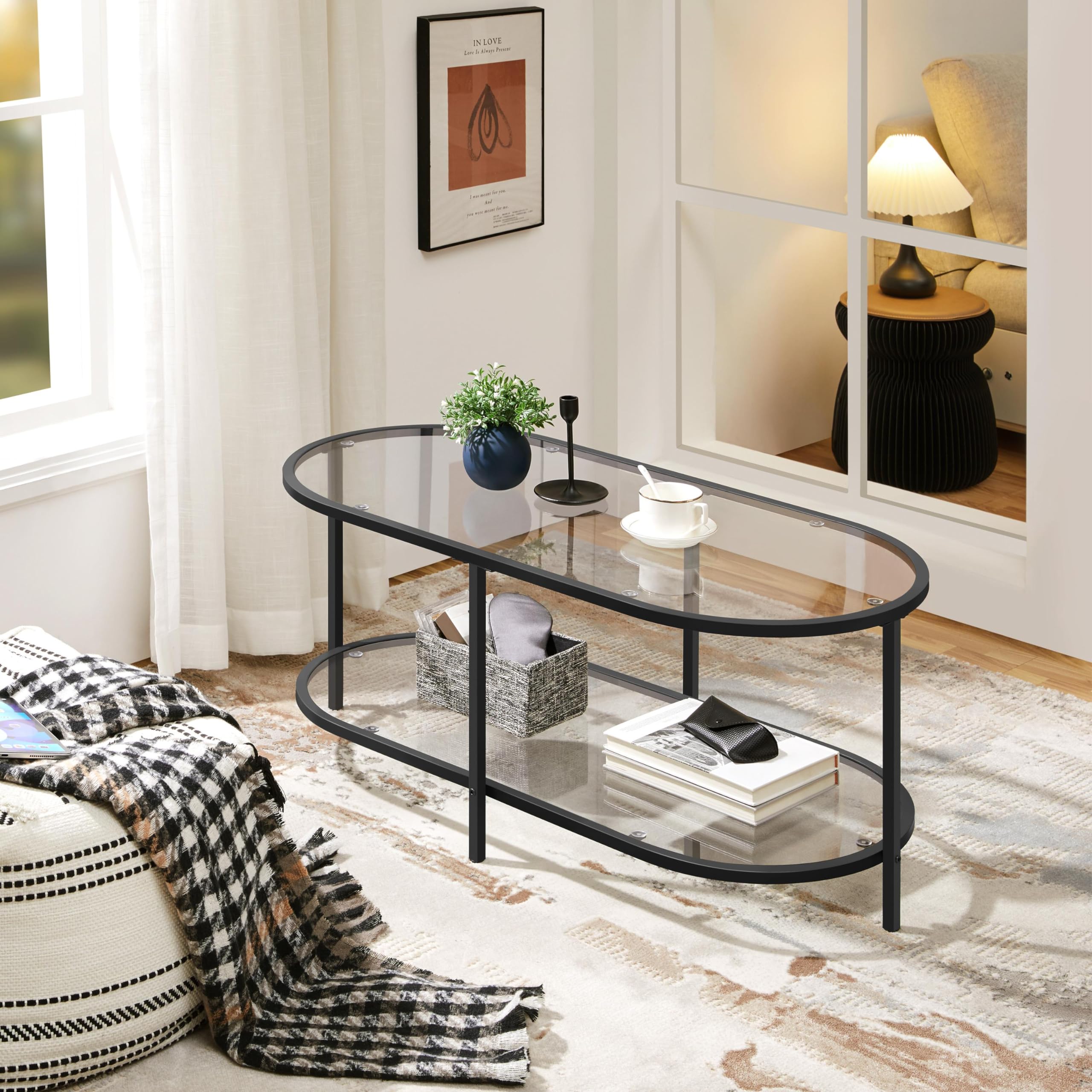 Oval Glass And Metal Coffee Table DS 5232 Modern Oval Glass Top Dining