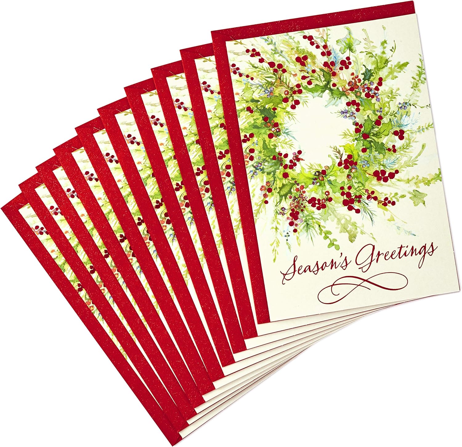 Amazon.com : Hallmark Holiday Cards Pack, Season's Greetings (10 Cards ...