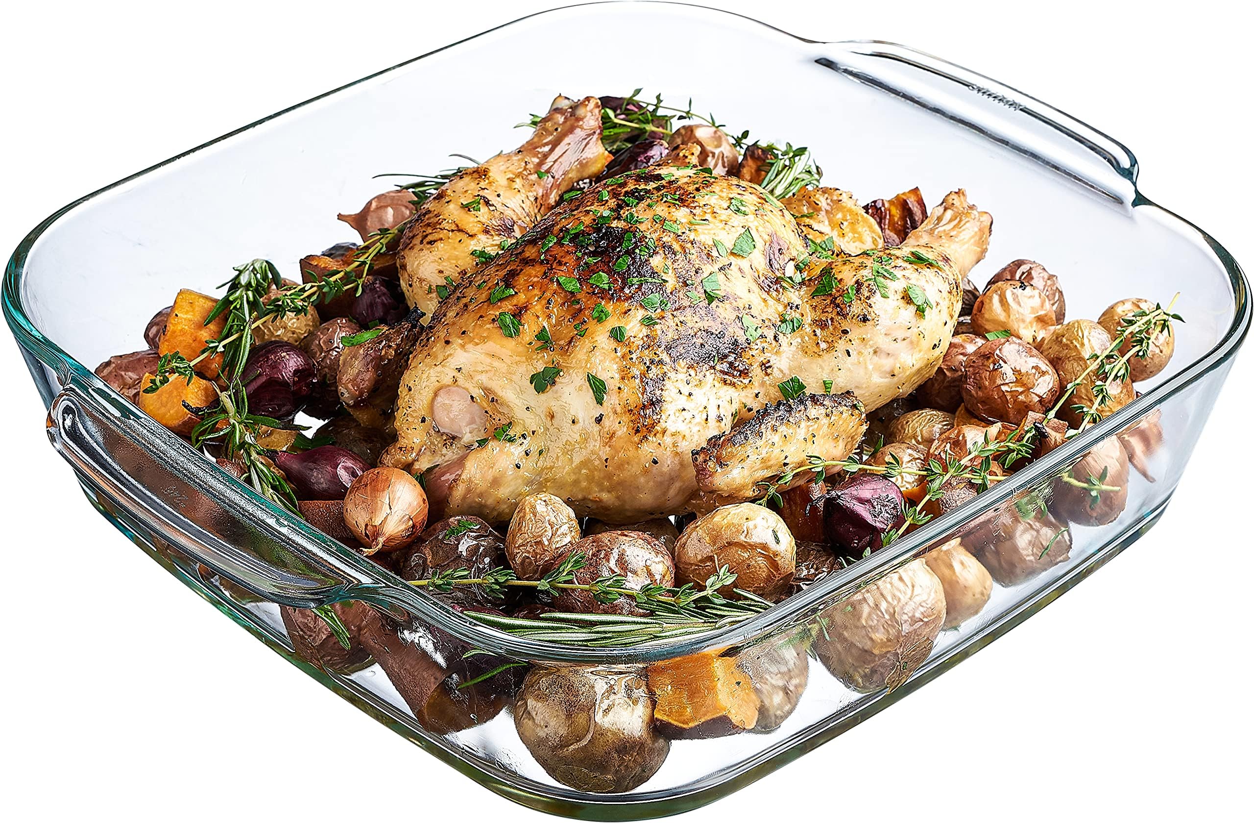 Amazon.com: Simax Clear Glass Roaster Dish: Large Rectangular Roaster ...