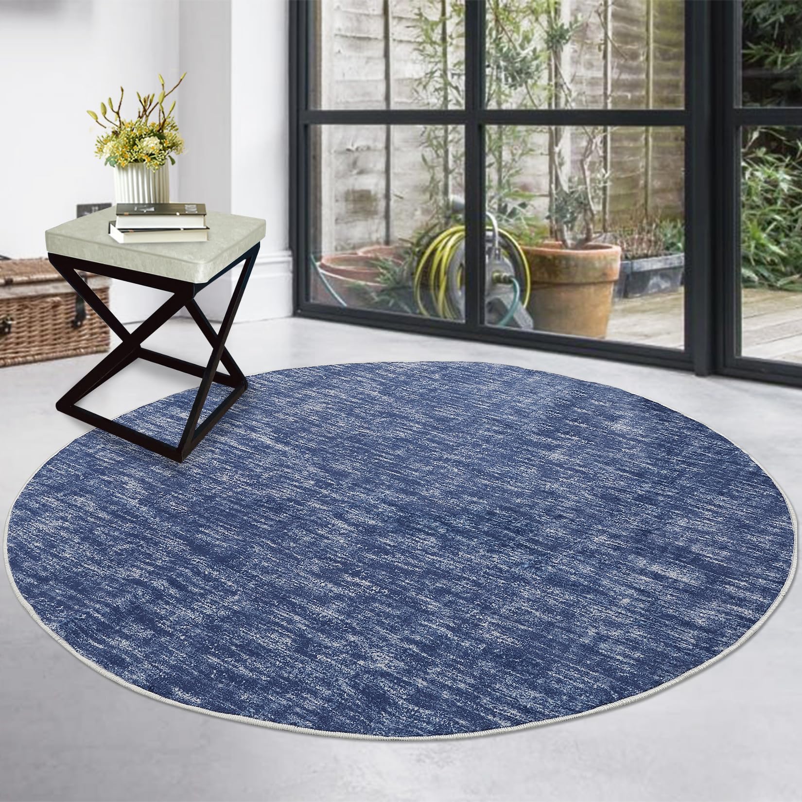 Amazon.com: GarveeHome 4ft Circle Rug Machine Washable Round Rug Indoor ...