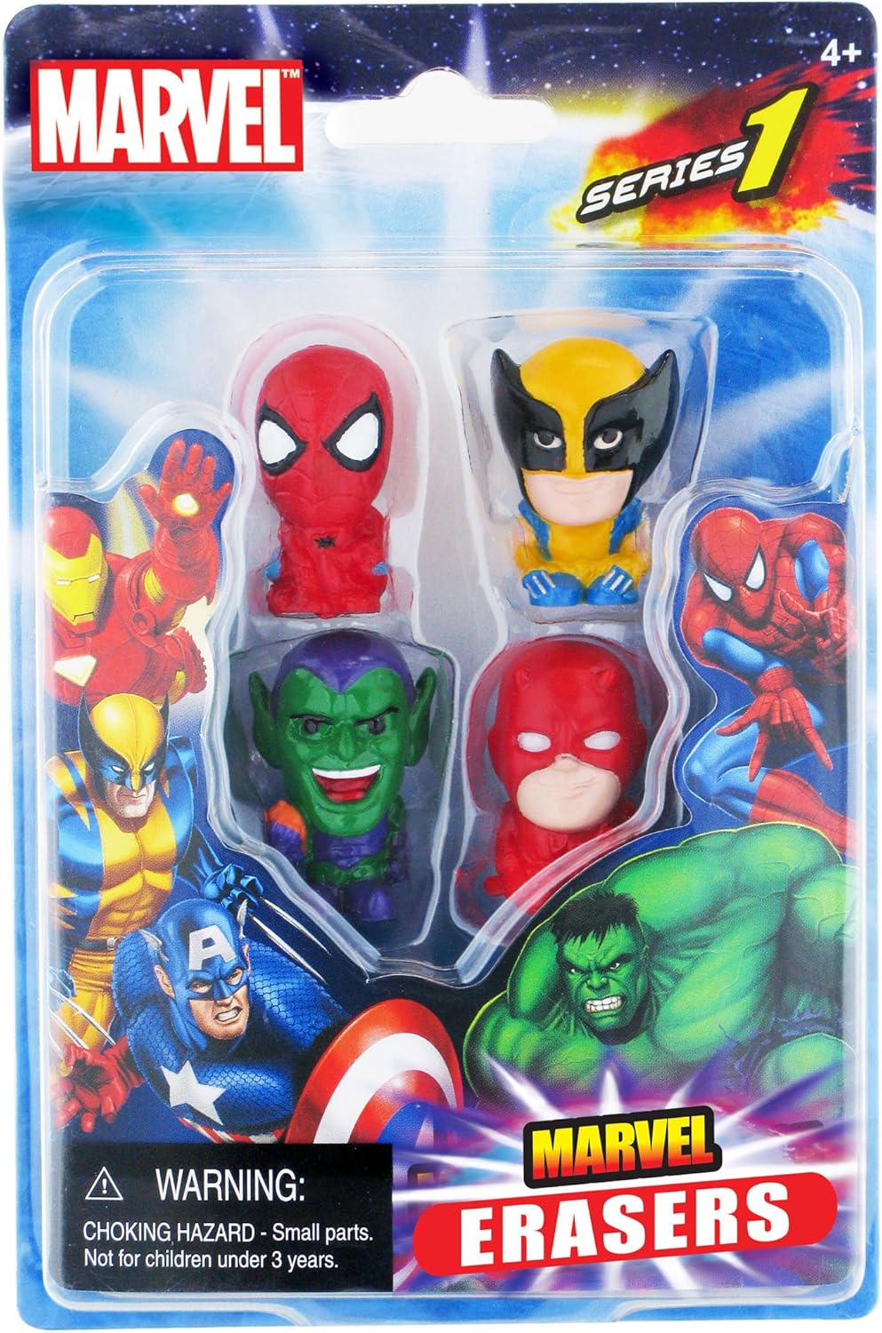 Amazon.com: Marvel Collectible Marvel Erasers 4-Pack (Series 1 - Set B ...