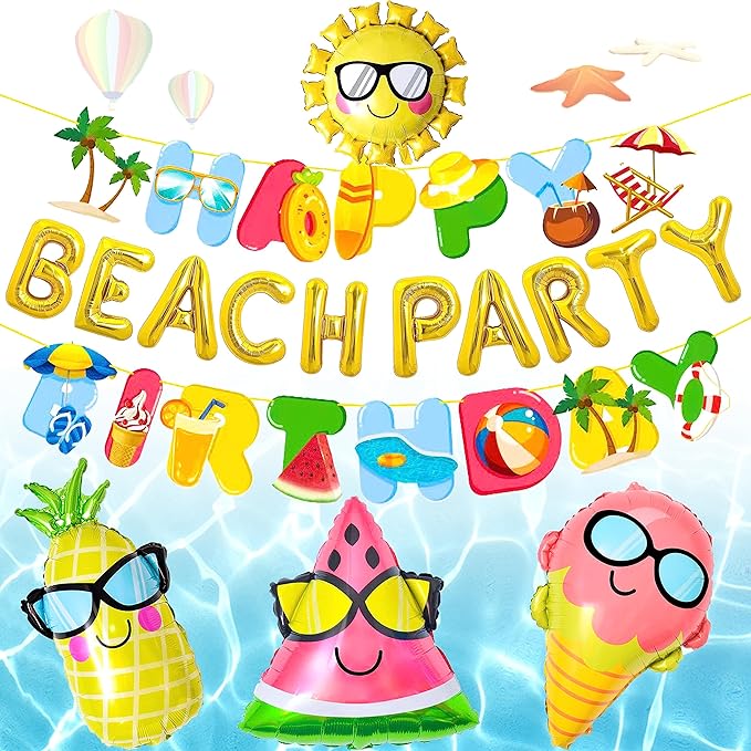 Amazon.com: Summer Beach Birthday Party Decorations Beach Party ...