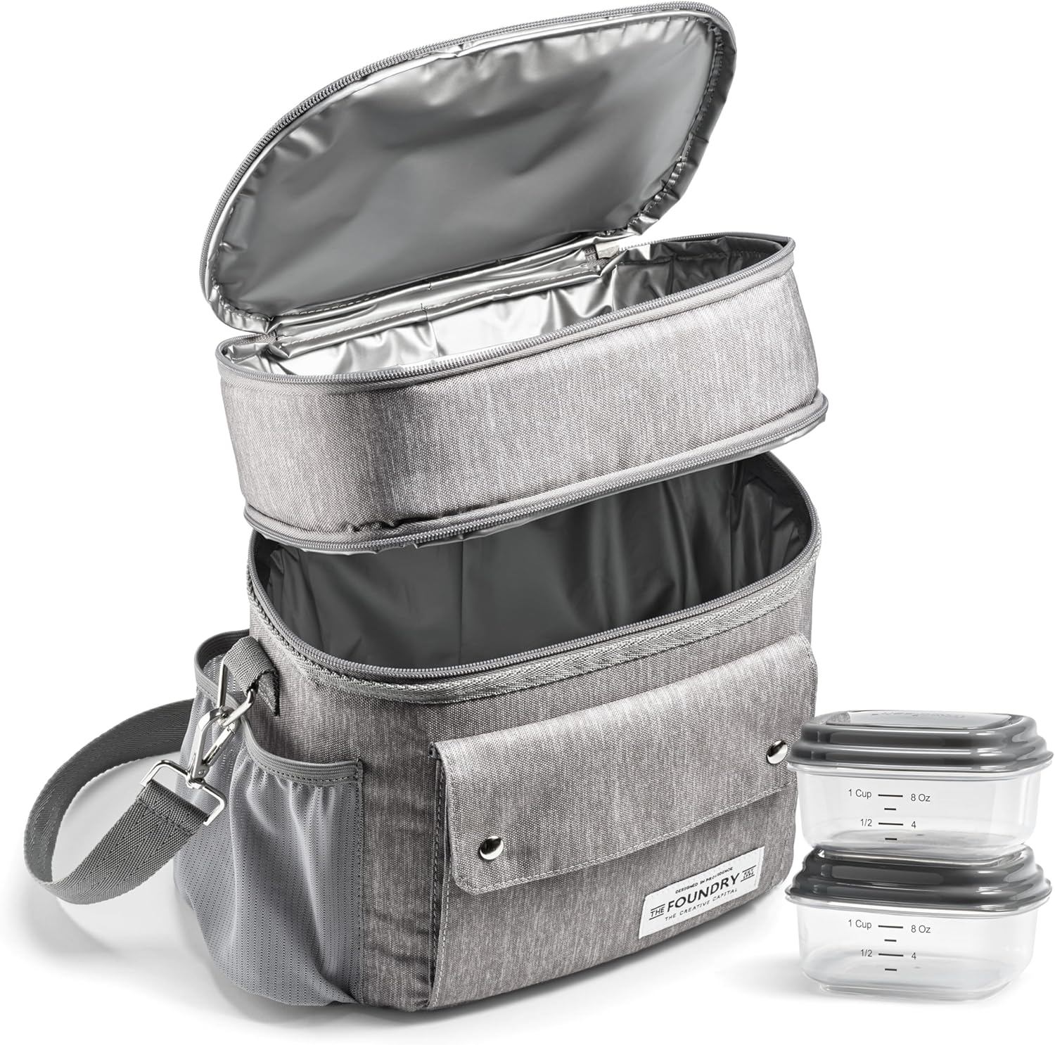 Amazon.com: Fit & Fresh Foundry Westminster Dual-Compartment Insulated ...