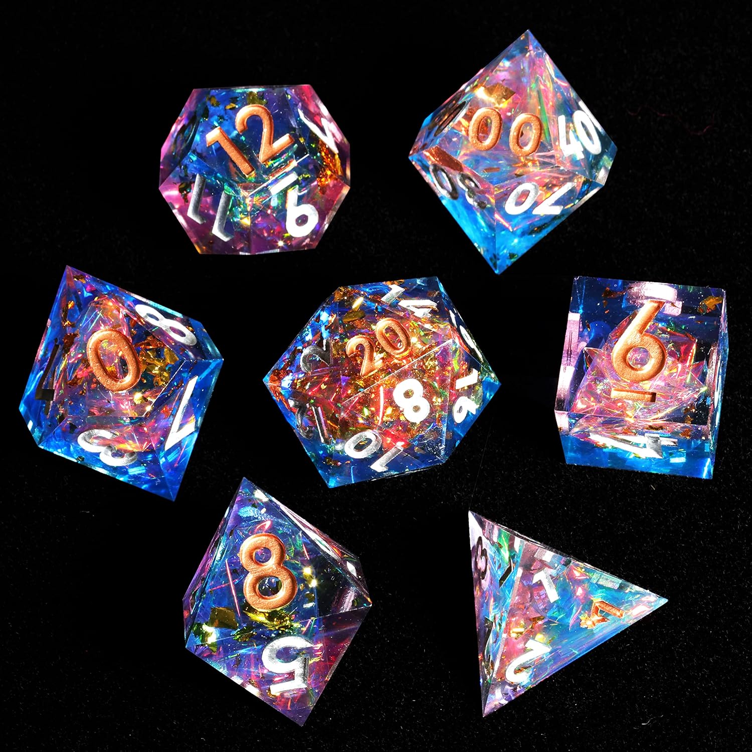 Amazon.com: MINI PLANET DND Dice Polyhedral Dice Sharp Dice Galaxy Dice ...