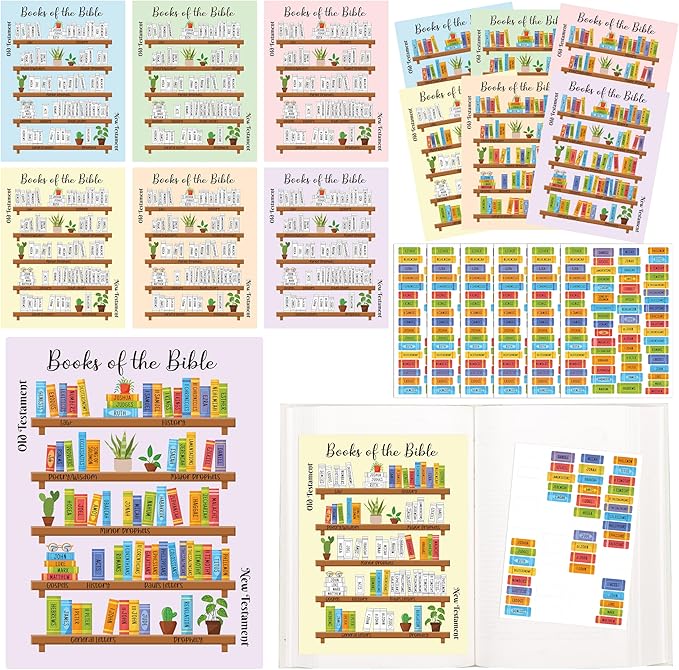 Amazon.com: CPicdn 12 Pack Books of The Bible Reading Tracker, Bible ...