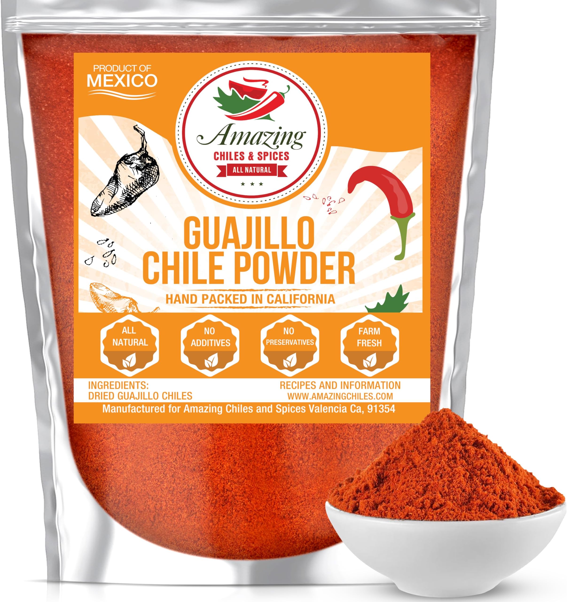 Amazon.com : Guajillo Chile Powder Ground (4oz) – Natural and Premium ...