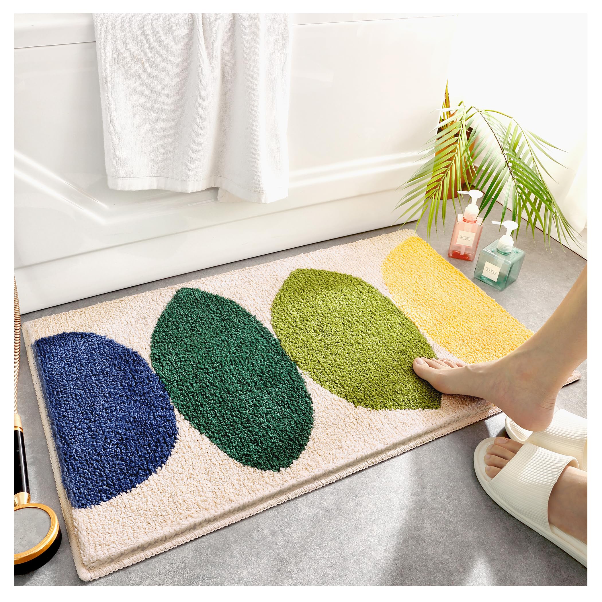 Amazon.com: Apeso Plants Pattern Bath Mat - Ultra-Absorbent, Non-Slip ...
