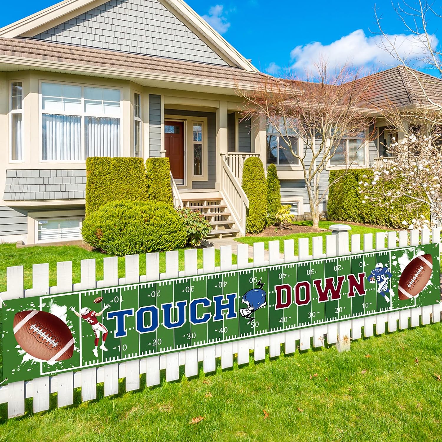 Amazon.com: TOUCHDOWN Football Yard Banner, Large Outdoor Football ...