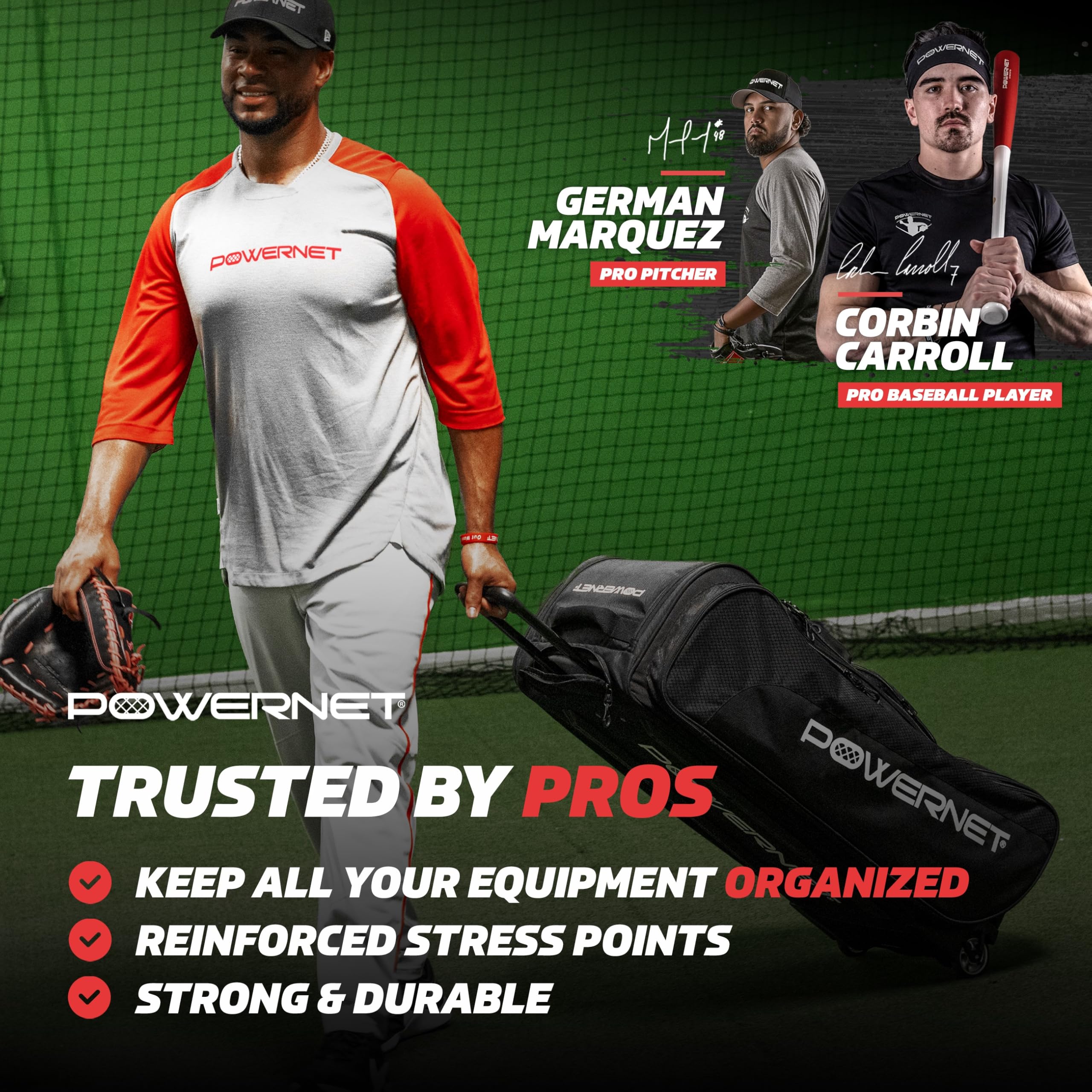 Snapklik.com : Optimus Catchers Bag, Rolling Equipment Bag Holds All ...