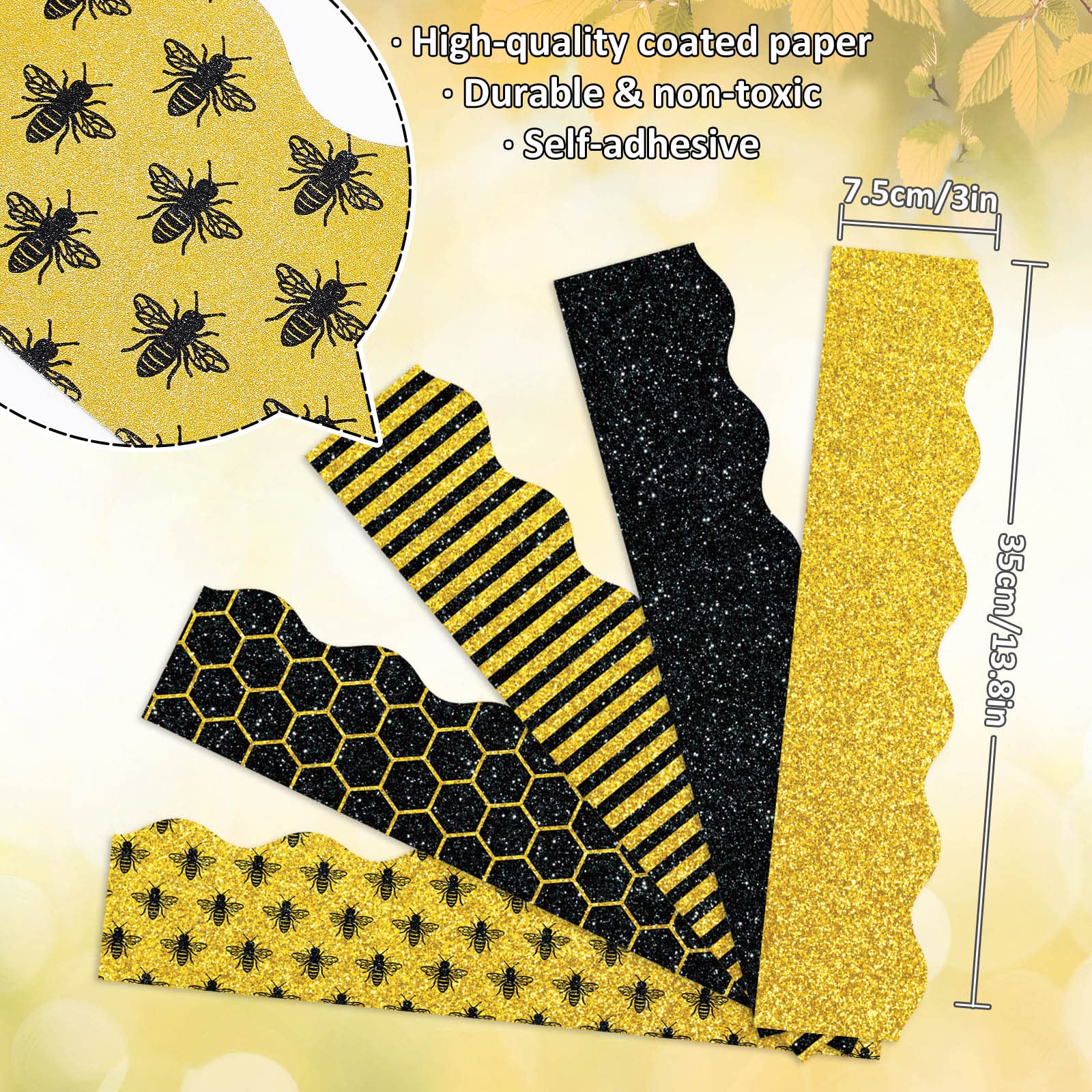 Snapklik.com : 69Ft Summer Glitter Bulletin Board Borders 5 Designs ...