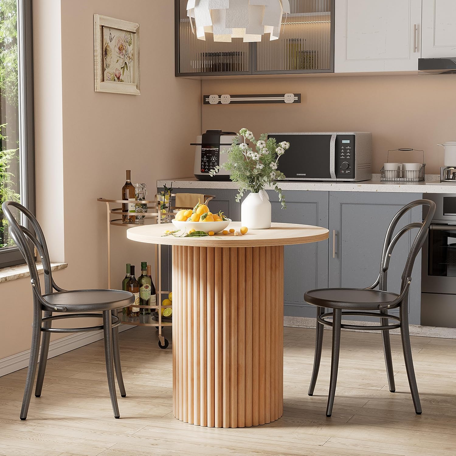 Amazon.com - PAKASEPT Round Dining Table for 1-2, Modern Farmhouse ...