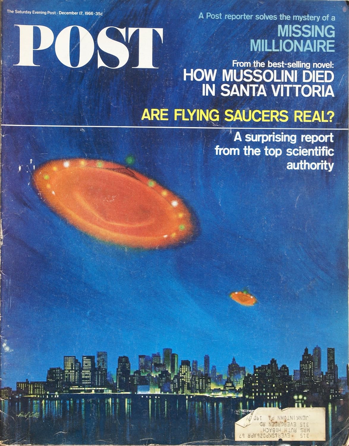 The Saturday Evening Post December 17, 1966 Cover Are Flying Saucers ...