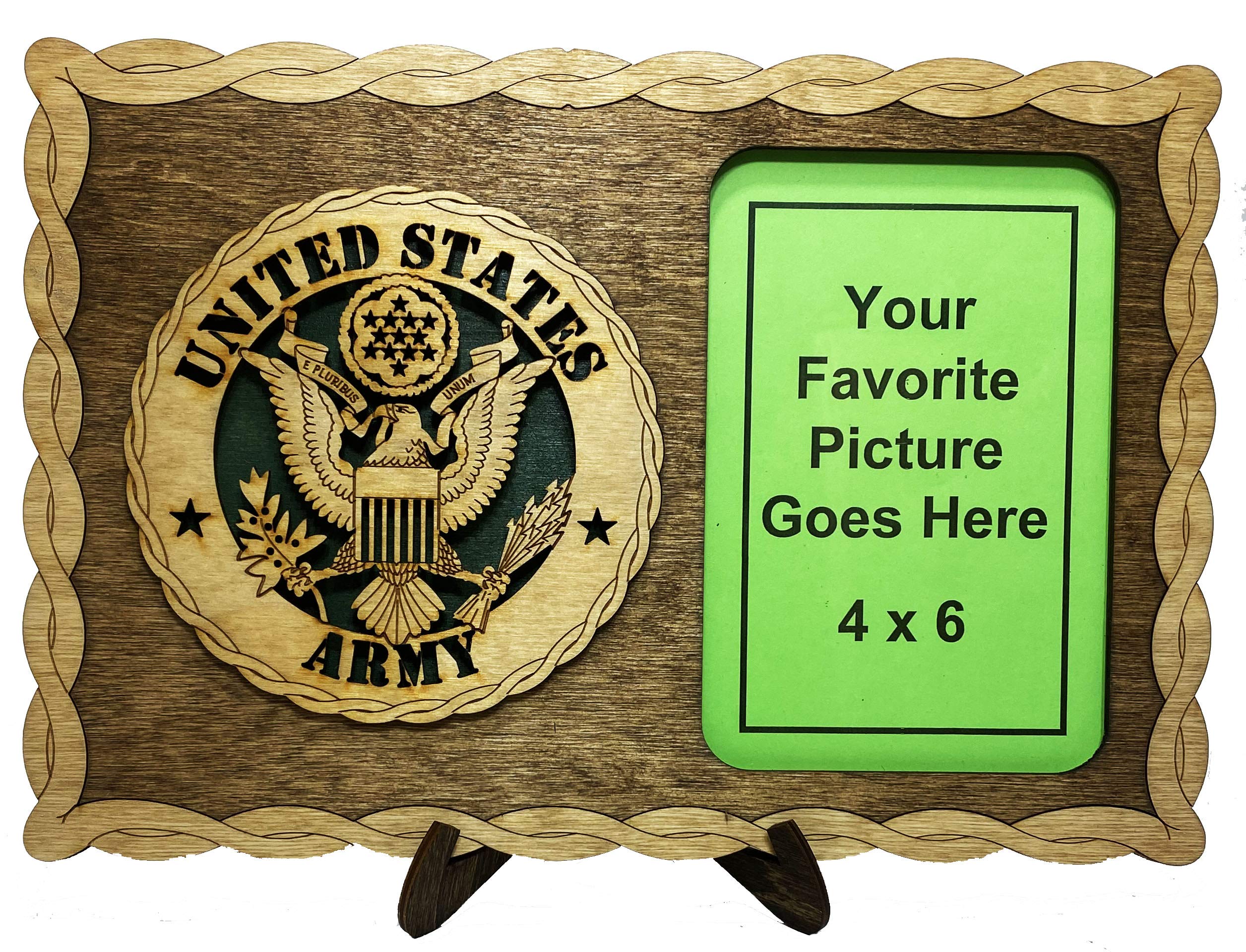 Amazon.com: Armed Forces Army Custom Laser Crafted Three Dimensional ...