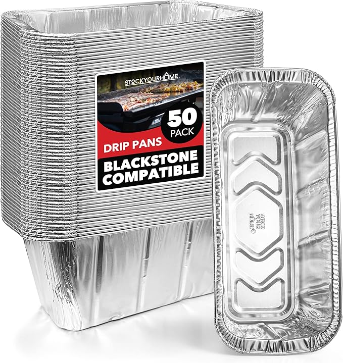 Amazon.com : Stock Your Home Foil Grill Drip Pan (50 Pack) Compatible ...