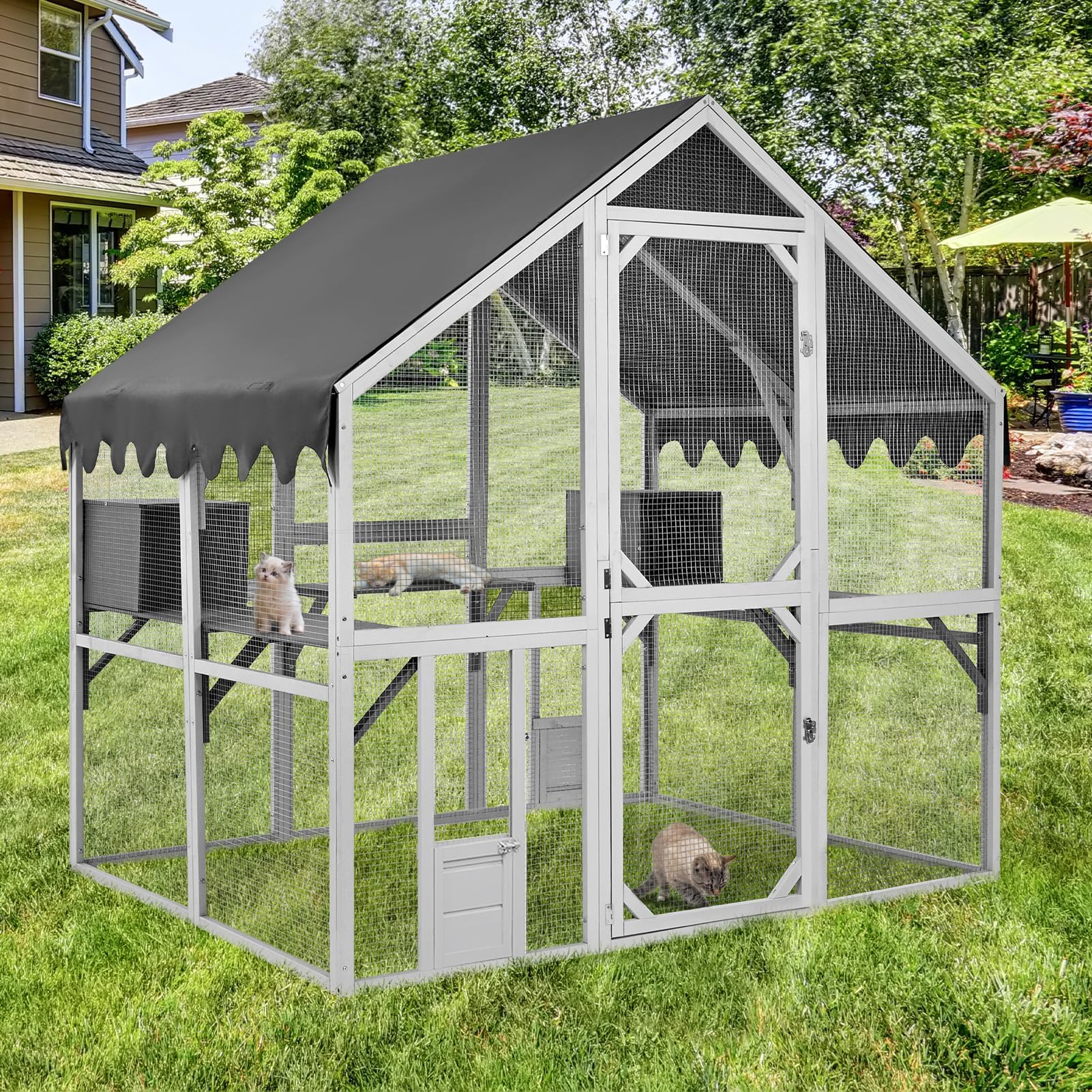 Amazon.com : TIMHAKA Catio Outdoor Cat Enclosure, Large Cat Catio for ...