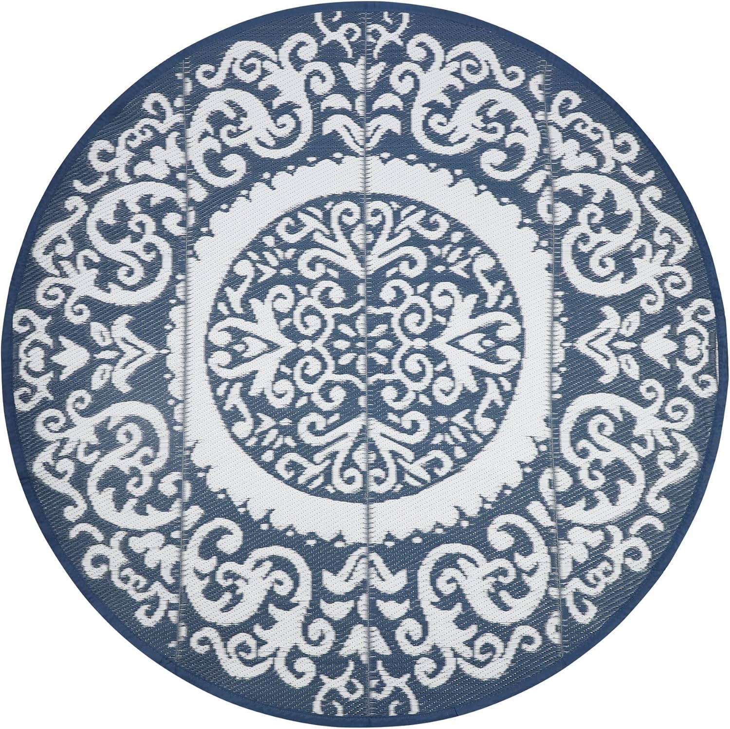 Amazon.com: Homcomoda Reversible Outdoor Rugs for Patio 5’ Round ...