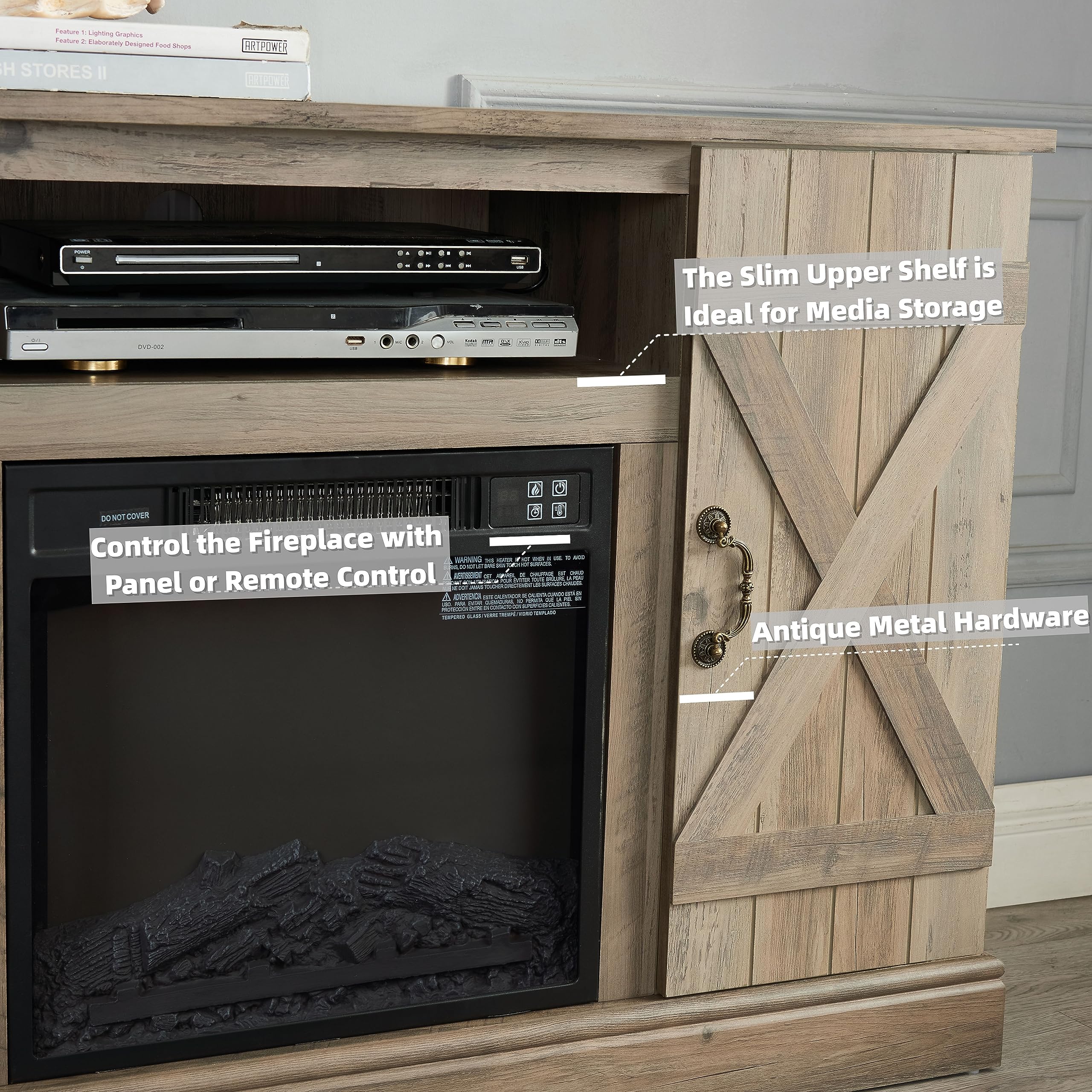 Snapklik.com : Avger Fireplace TV Stand