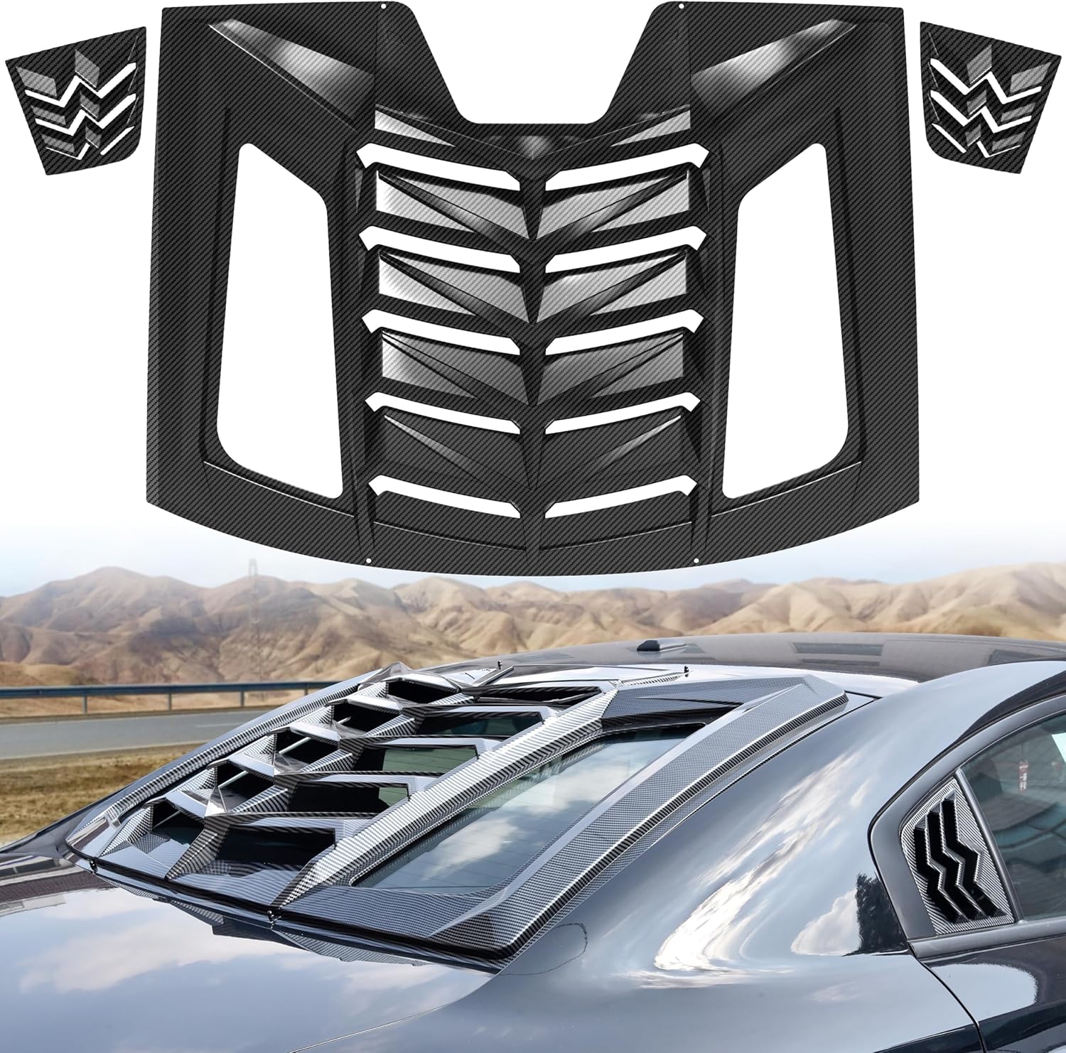 Amazon.com: KEWISAUTO Rear & Side Window Louvers for Dodge Charger 11-23, Rear Side Windshield ...