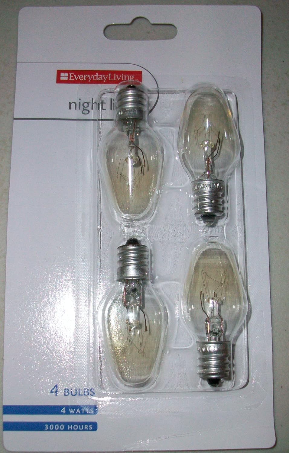 Everyday Living Clear 4 Watt 2000 Hour Night Light Bulbs 4 Pack ...