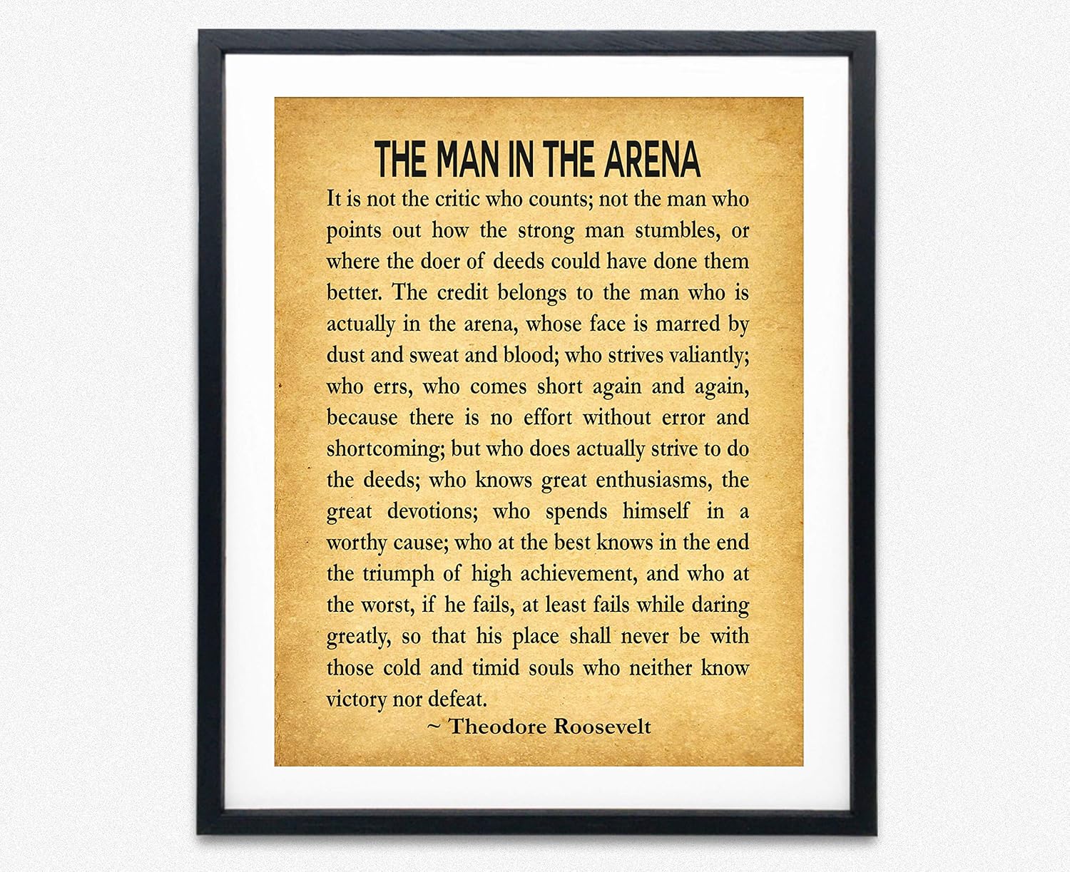 Wallbuddy The Man In The Arena by Theodore Roosevelt Literary Quote ...