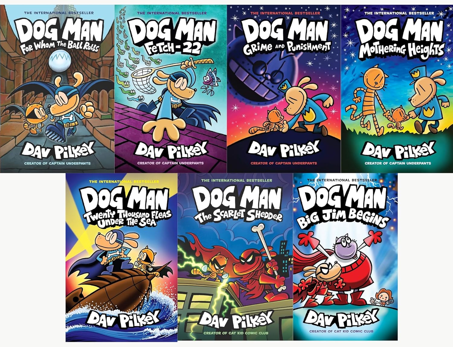 Dog Man 7 Books Collection set: Dog Man #7 - Dog Man #13: Dav Pilkey ...