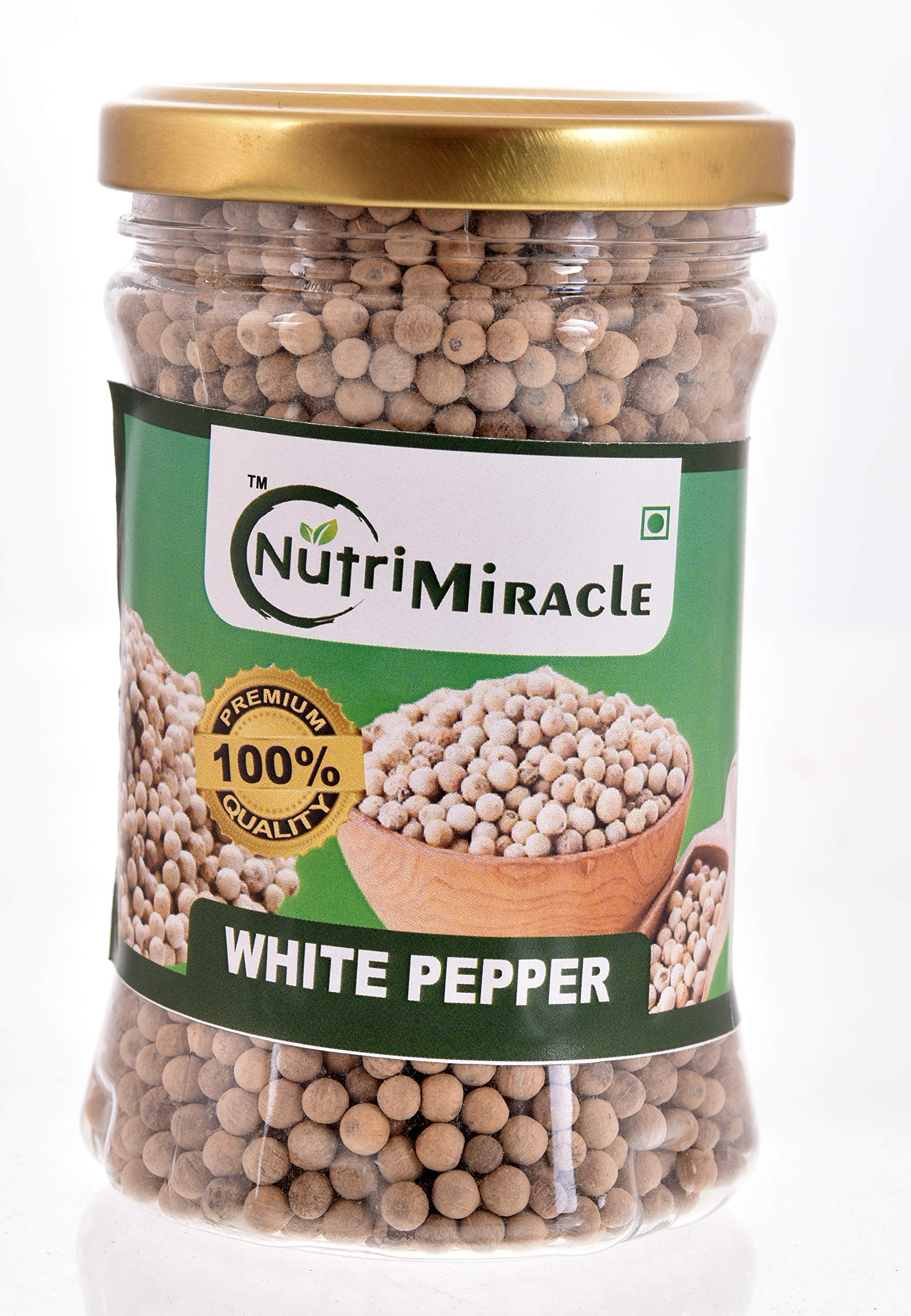 NUTRI MIRACLE Whole Spice White Pepper I Safed Mirch I Pepper Corn I ...