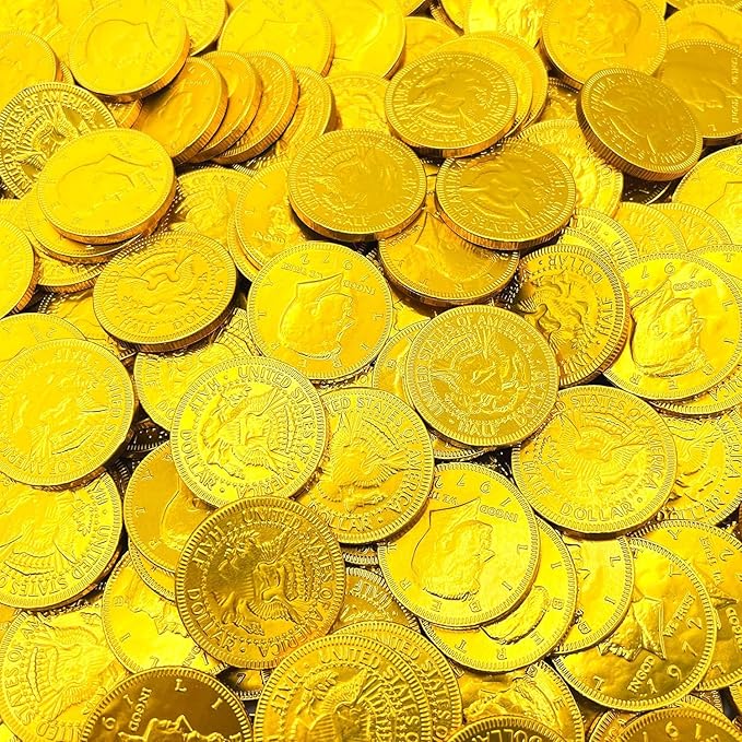 Amazon.com : Milk Chocolate Coins - large Individually Wrapped in Gold ...