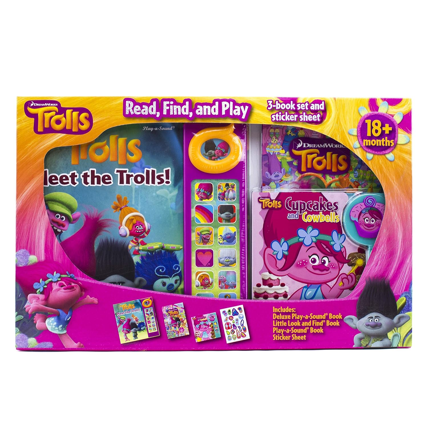 Amazon.com: Dreamworks Trolls - Read, Find, and Play 3 Book Set and ...