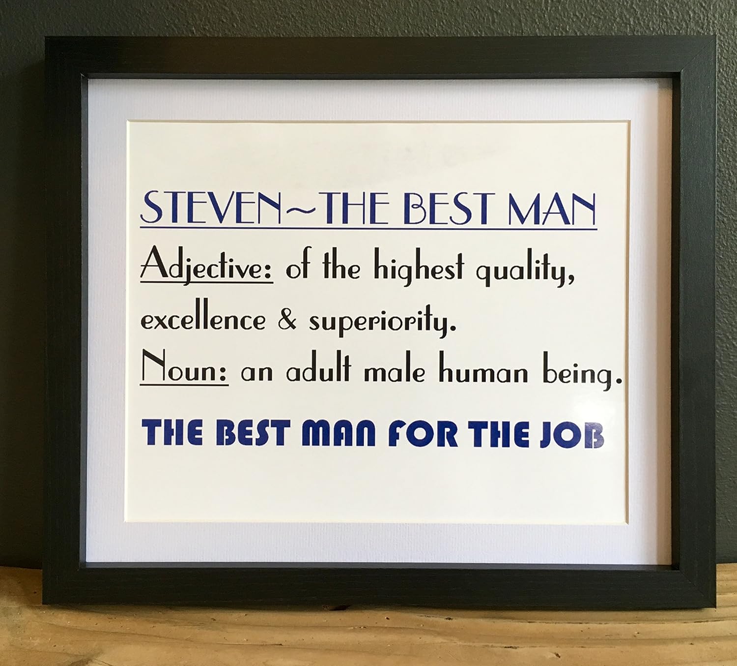 WISHES CAN COME TRUE PERSONALISED BEST MAN WORD ART PRINT GIFT IN FRAME ...
