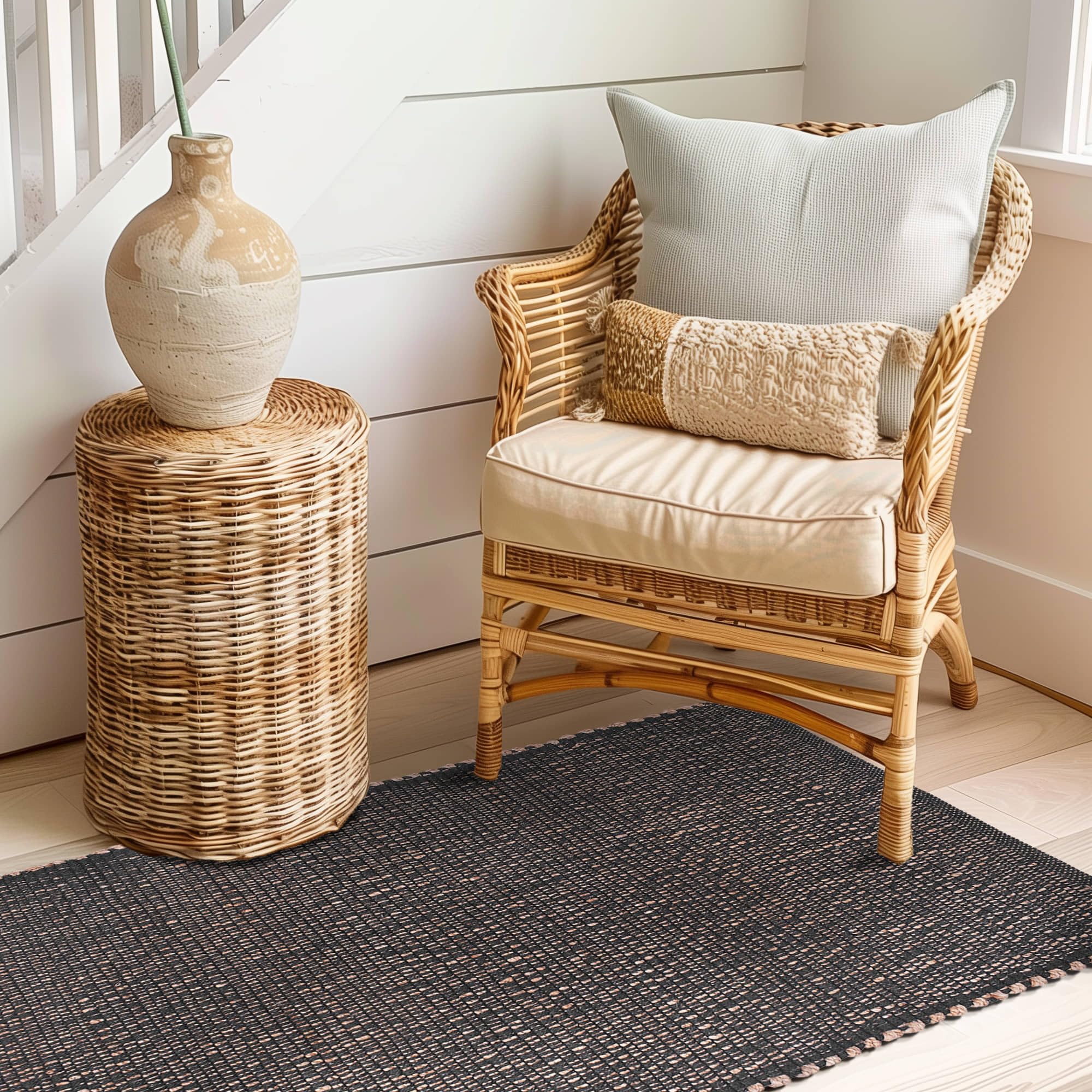 Amazon.com: Charcoal Gray 20X30 Jute Rug Braided Construction ...