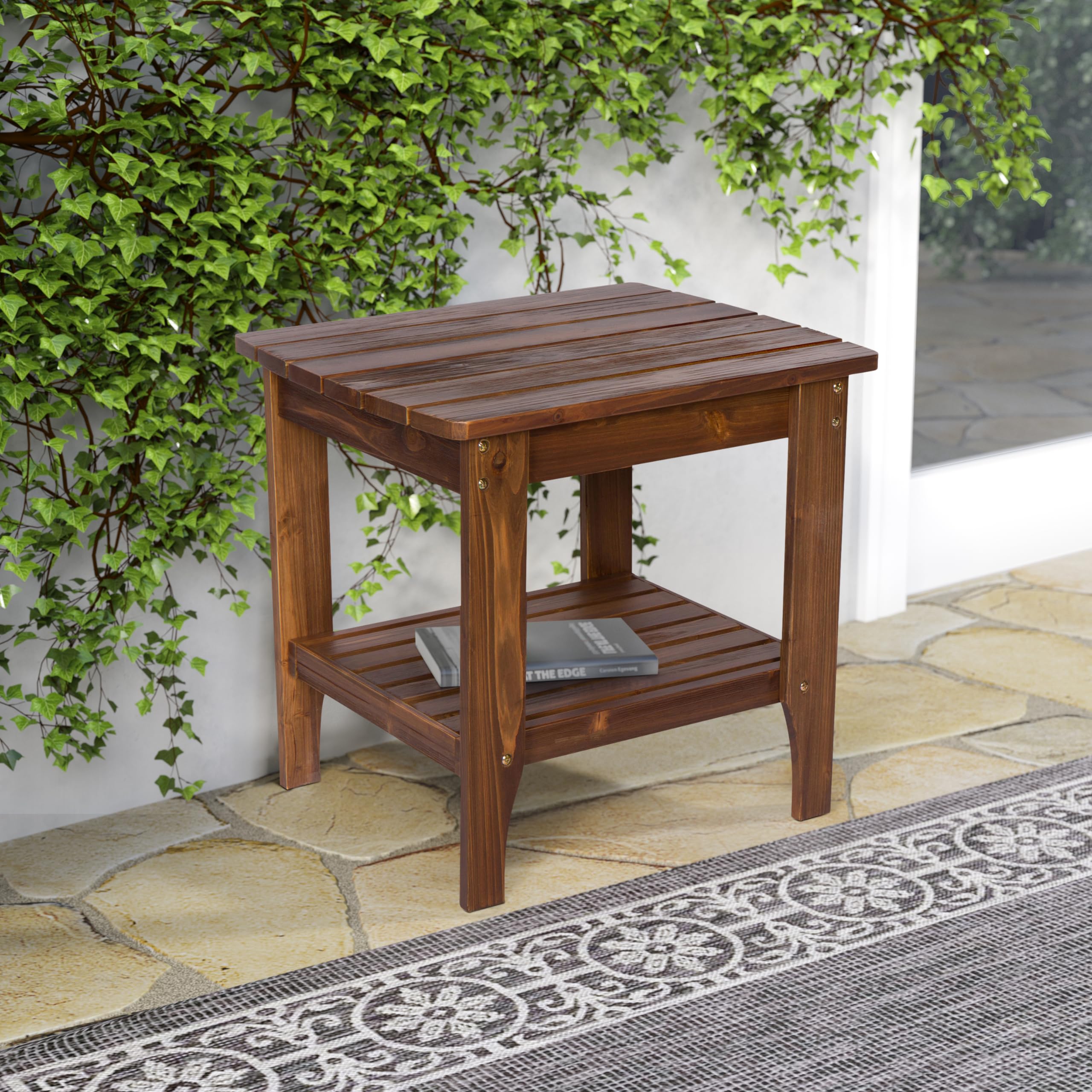 Snapklik.com : Shine Company Long Island Rectangular Solid Wood End Table