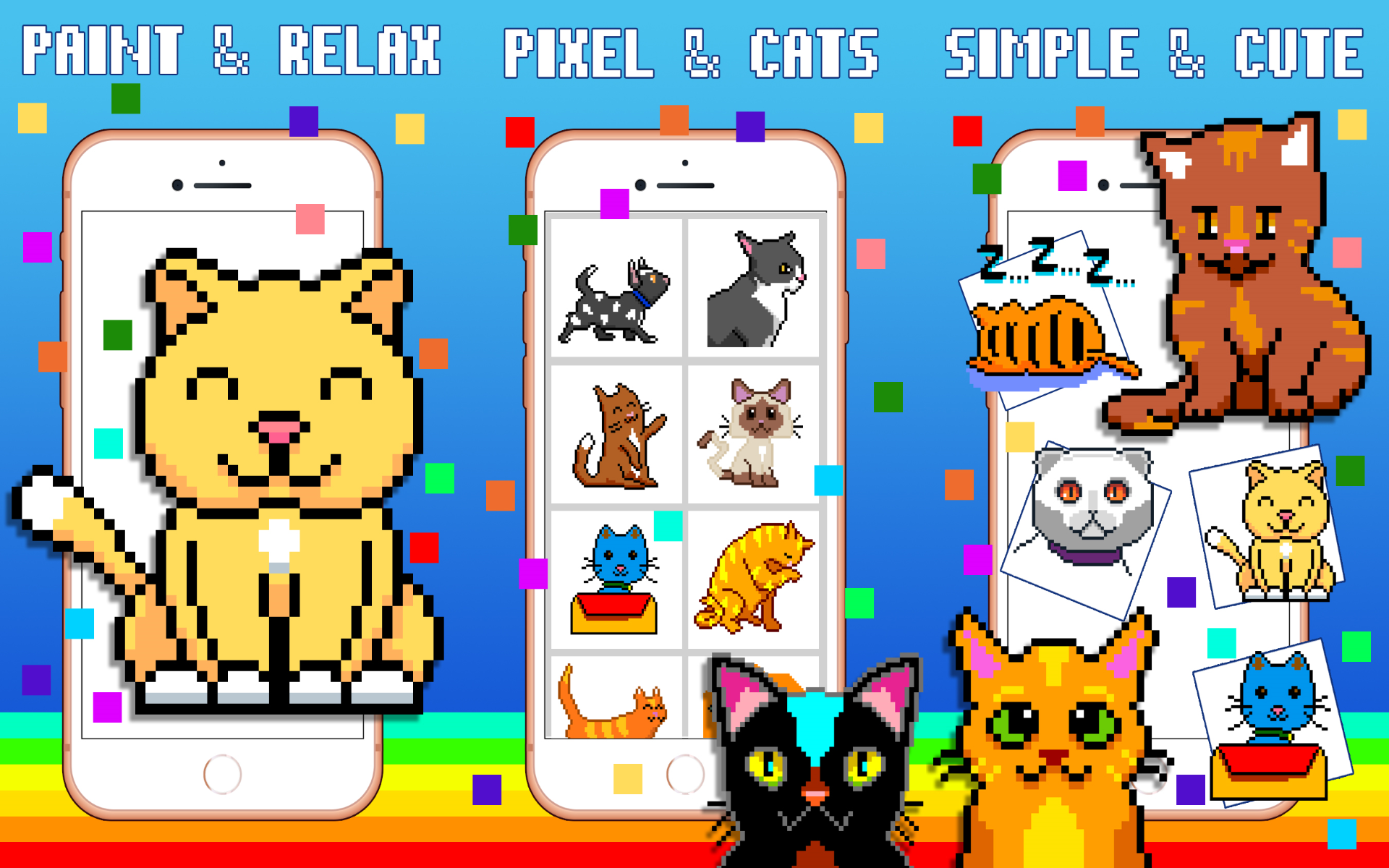 Cats - Coloring by Numbers Pixel Art - Sandbox - App on Amazon Appstore