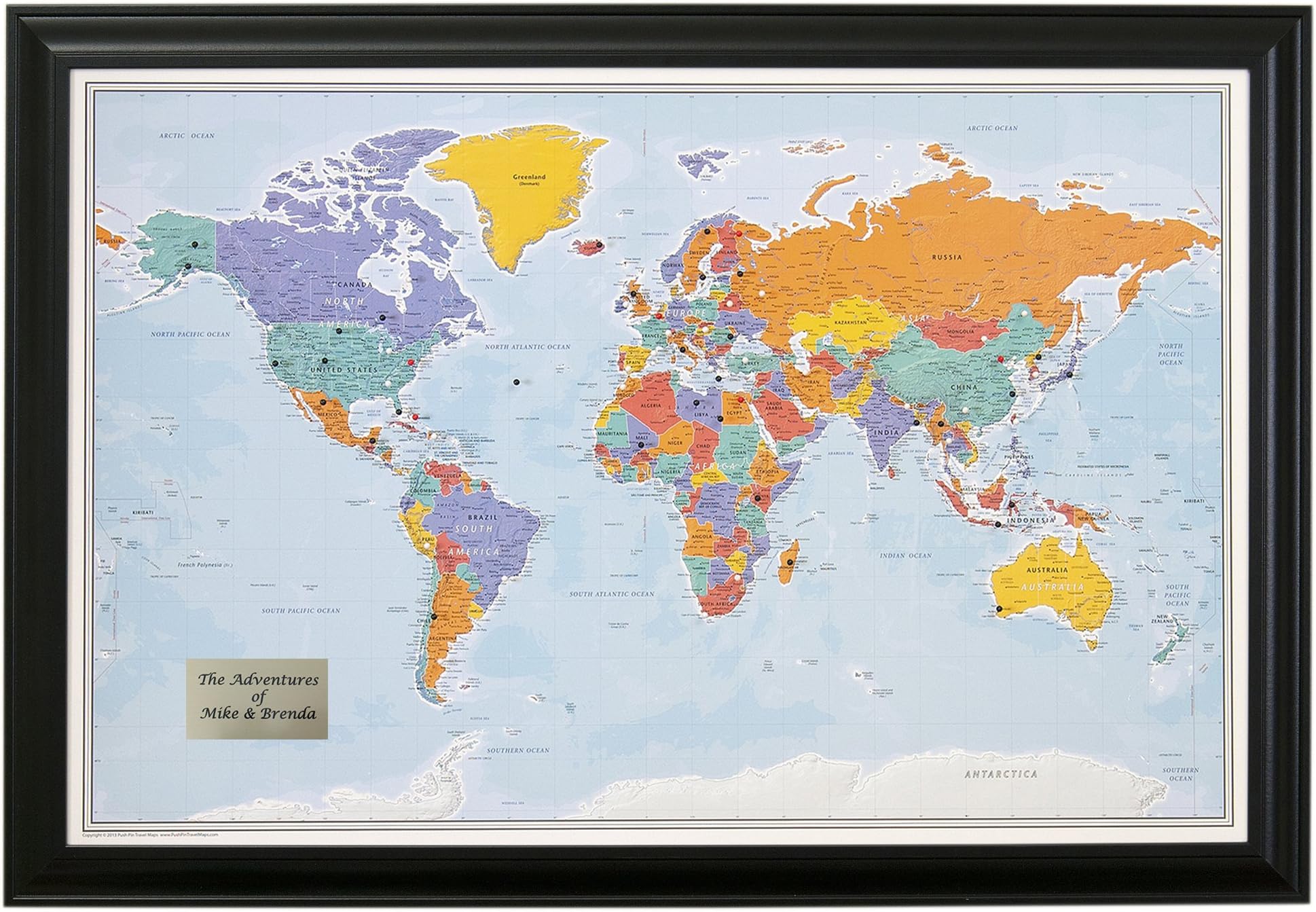 Amazon.com: Homemagnetics 33 x 22 Blue World Magnetic Map : Office Products