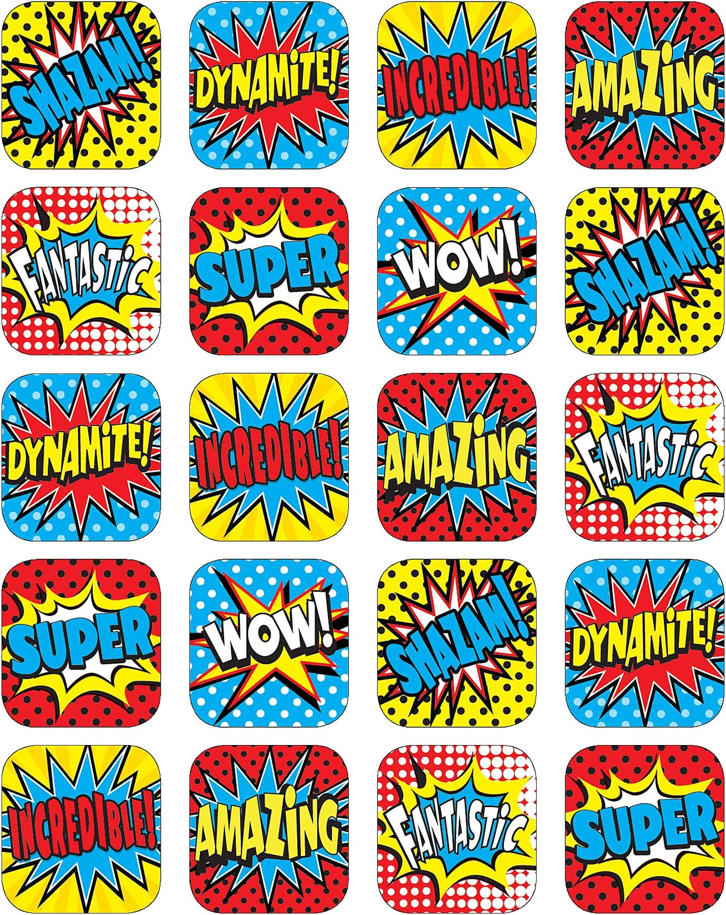 Amazon.com: 480 Superhero Boom Stickers Boom Goodie Bags Gifts Bags ...