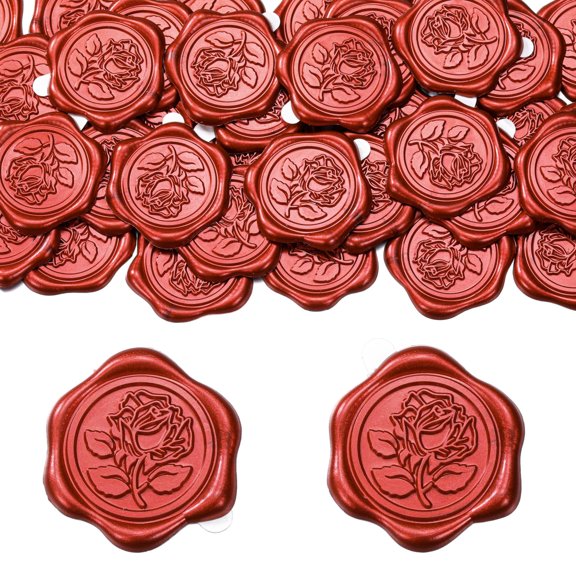 Snapklik.com : Rose Wax Seal Stickers, 50 Pack Wax Stickers Envelope ...