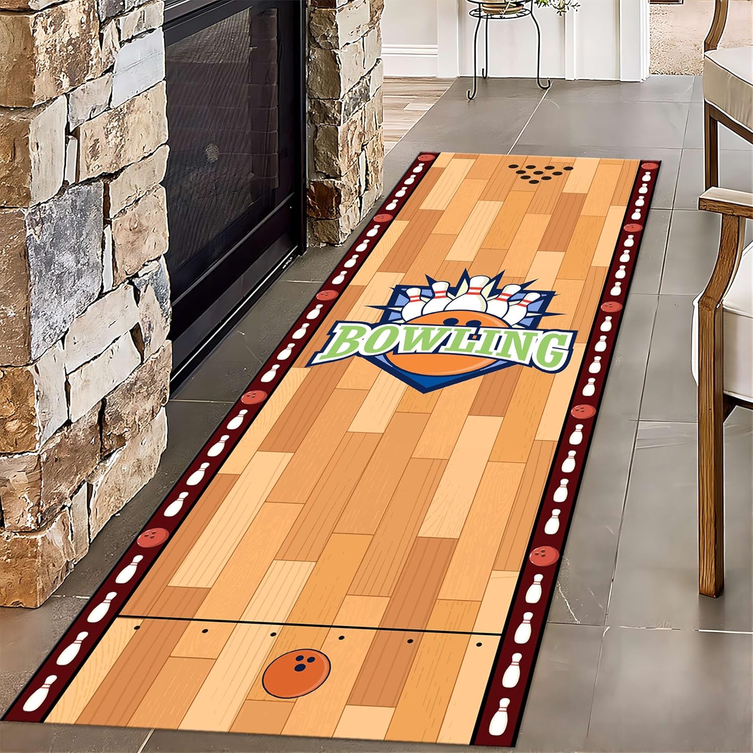 Amazon.com: Bowling Area Rug,2x8ft,Bowling Ball Living Room Rugs,Soft ...