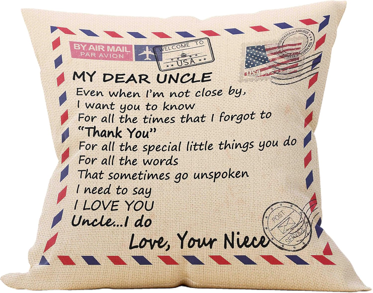Mancheng-zi Uncle I Love You Throw Pillow Cover, Uncle Gifts from Niece ...
