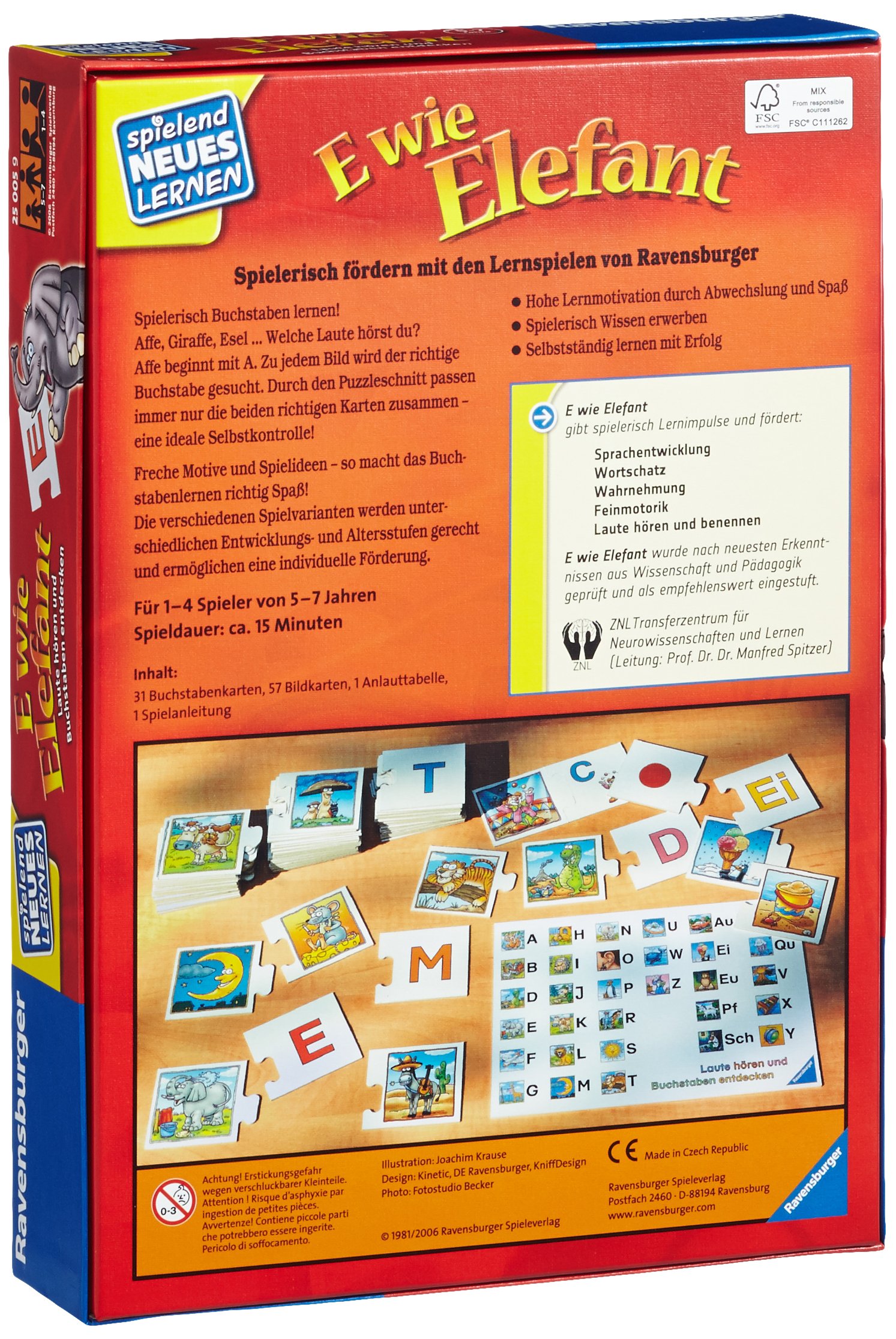Alphabet Puzzle Ravensburger E Wie Elefant Learning Game - German ...
