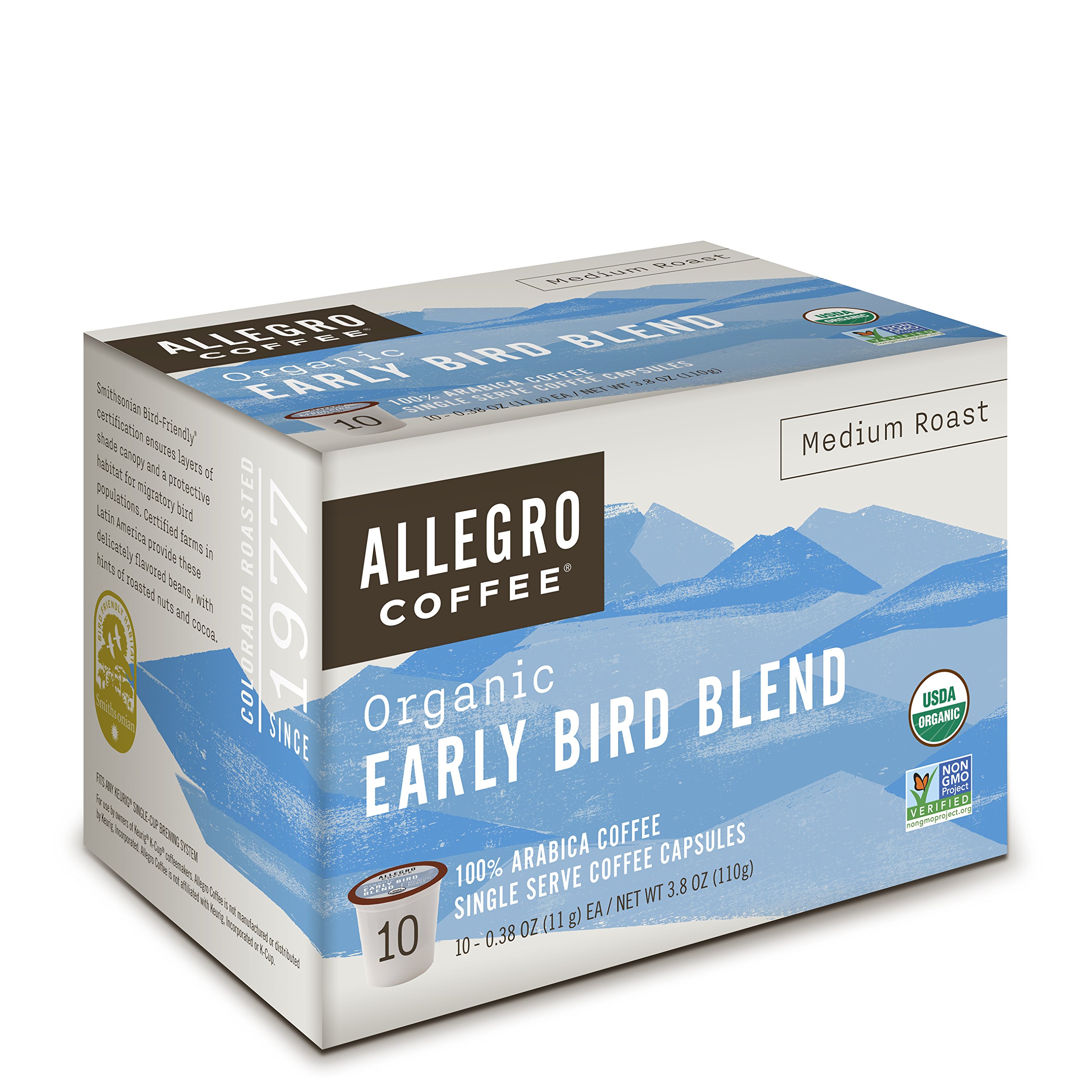 Amazon.com: Allegro Coffee, Coffee Early Bird Blend Pods Organic 10 ...