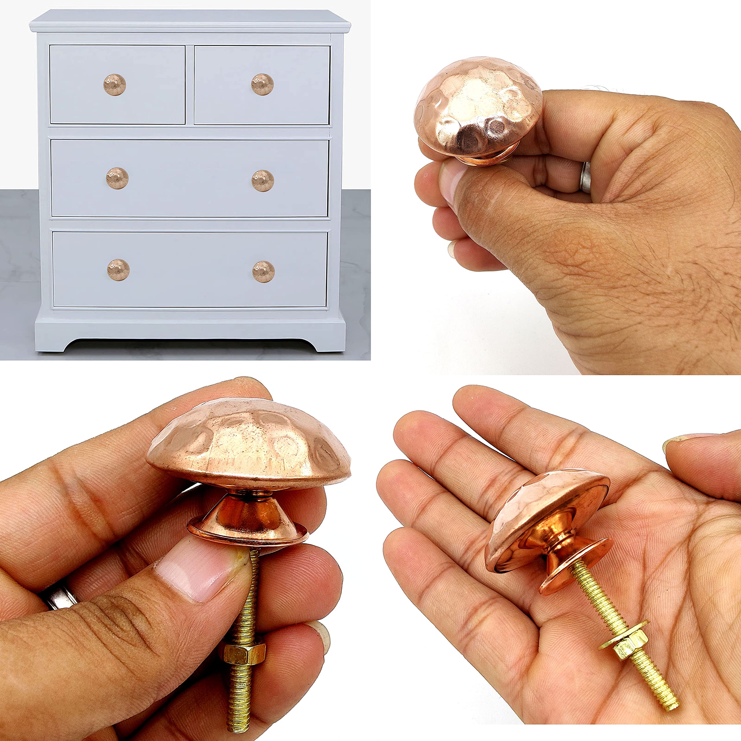 Hammered Copper Cabinet Pulls