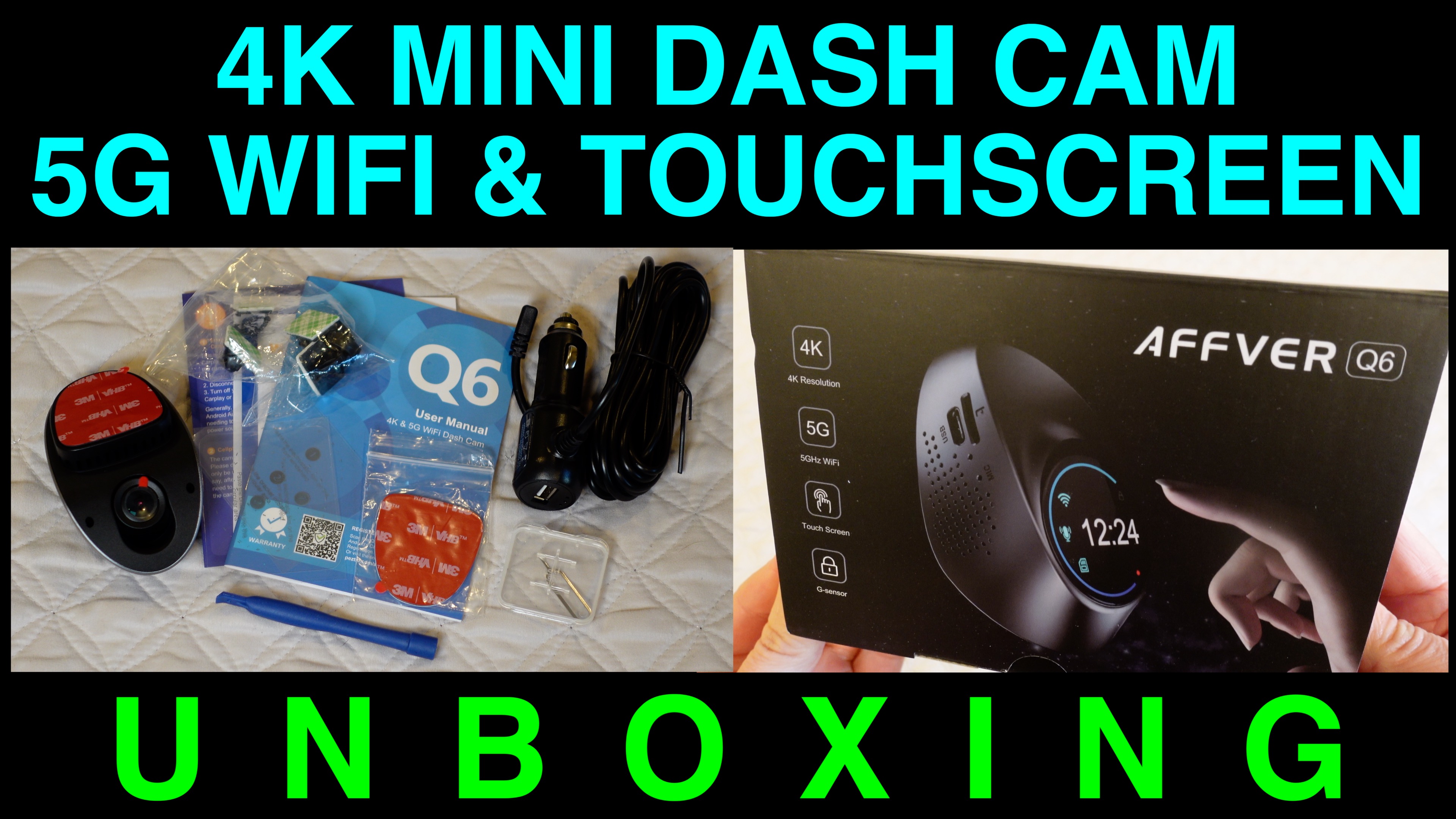 Watch Unboxing Q6 4K Mini Dash Cam by Affver on Amazon Live