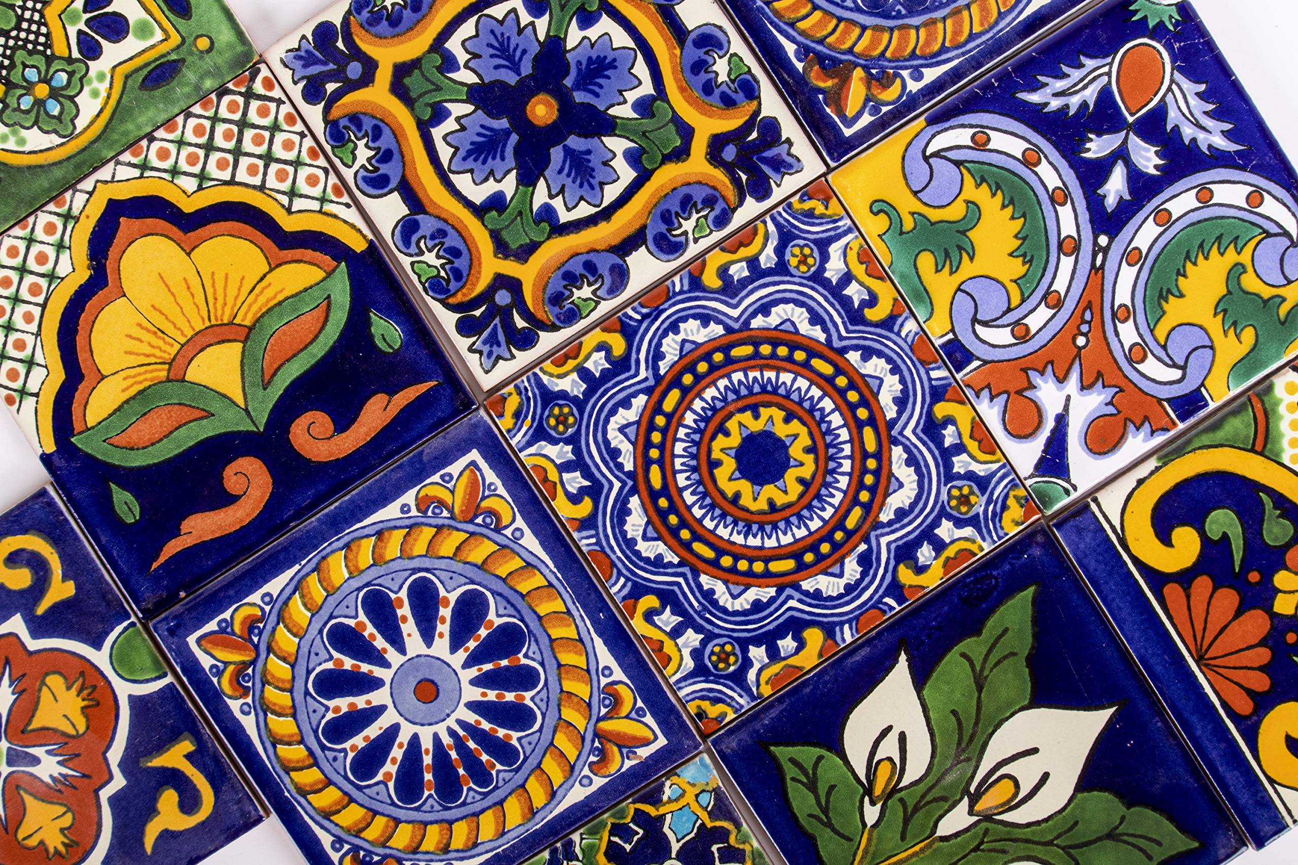 Snapklik.com : Authentic Mexican Talavera Ceramic Tiles 4x4 Hand ...