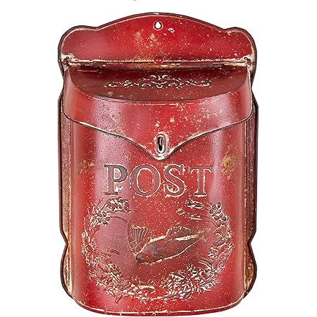 Amazon.com: Creative Co-Op Red Embossed Tin Letter Post Box, 10.5" x 15 ...
