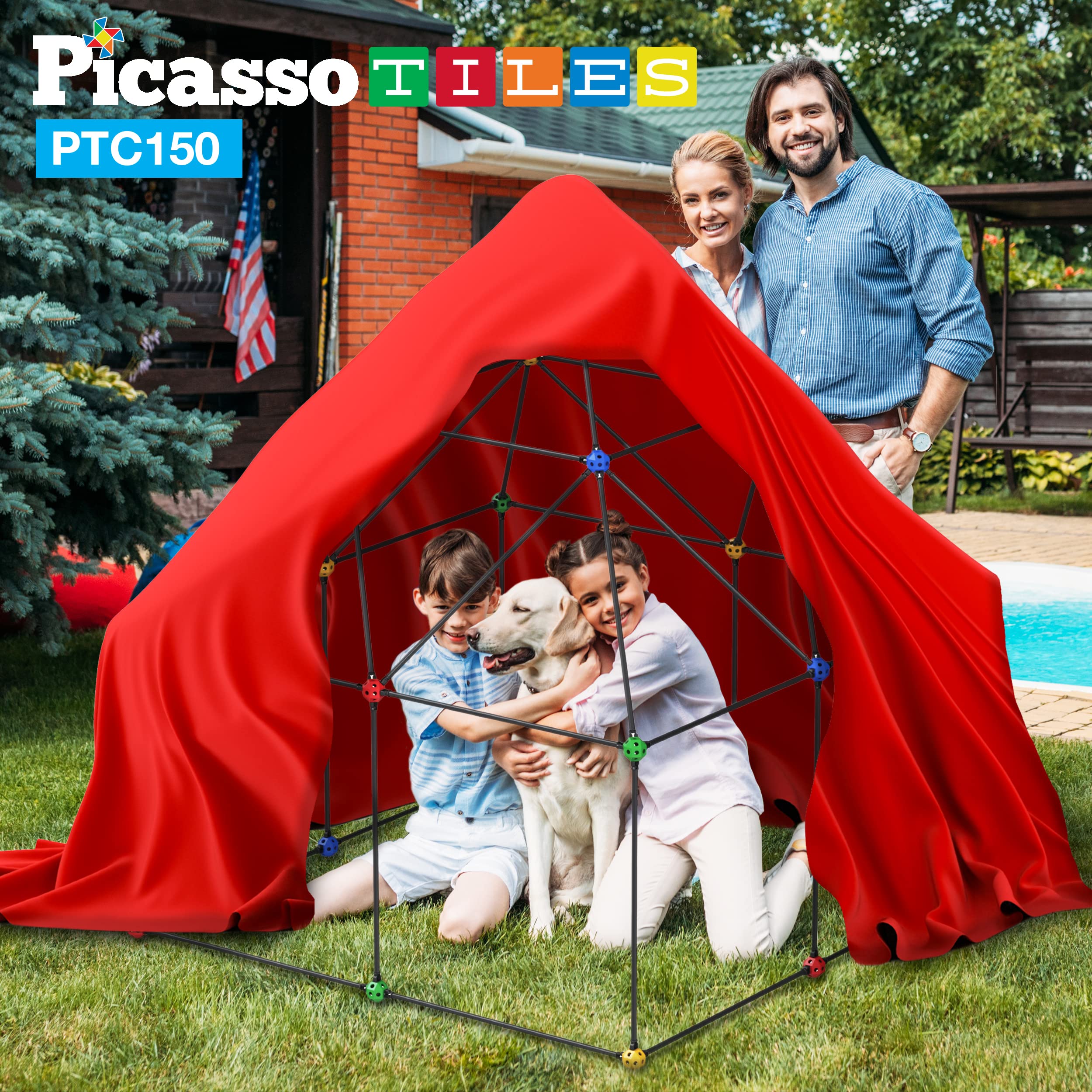 Snapklik.com : Kids Fort Building Kit Playset 150 Piece Indoor And ...