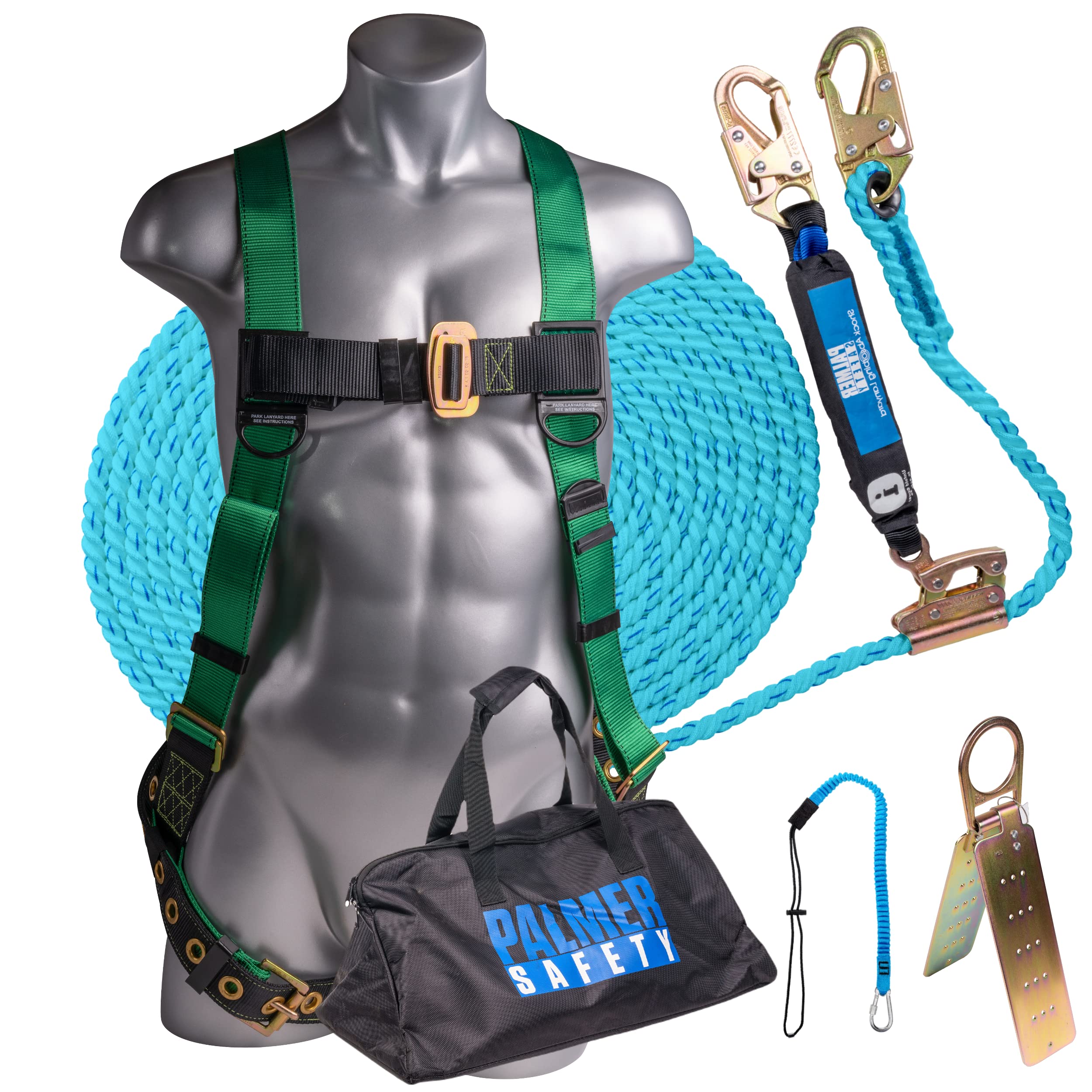 Snapklik.com : Palmer Safety Roofing Kit I Full-Body Harness, 100 ...