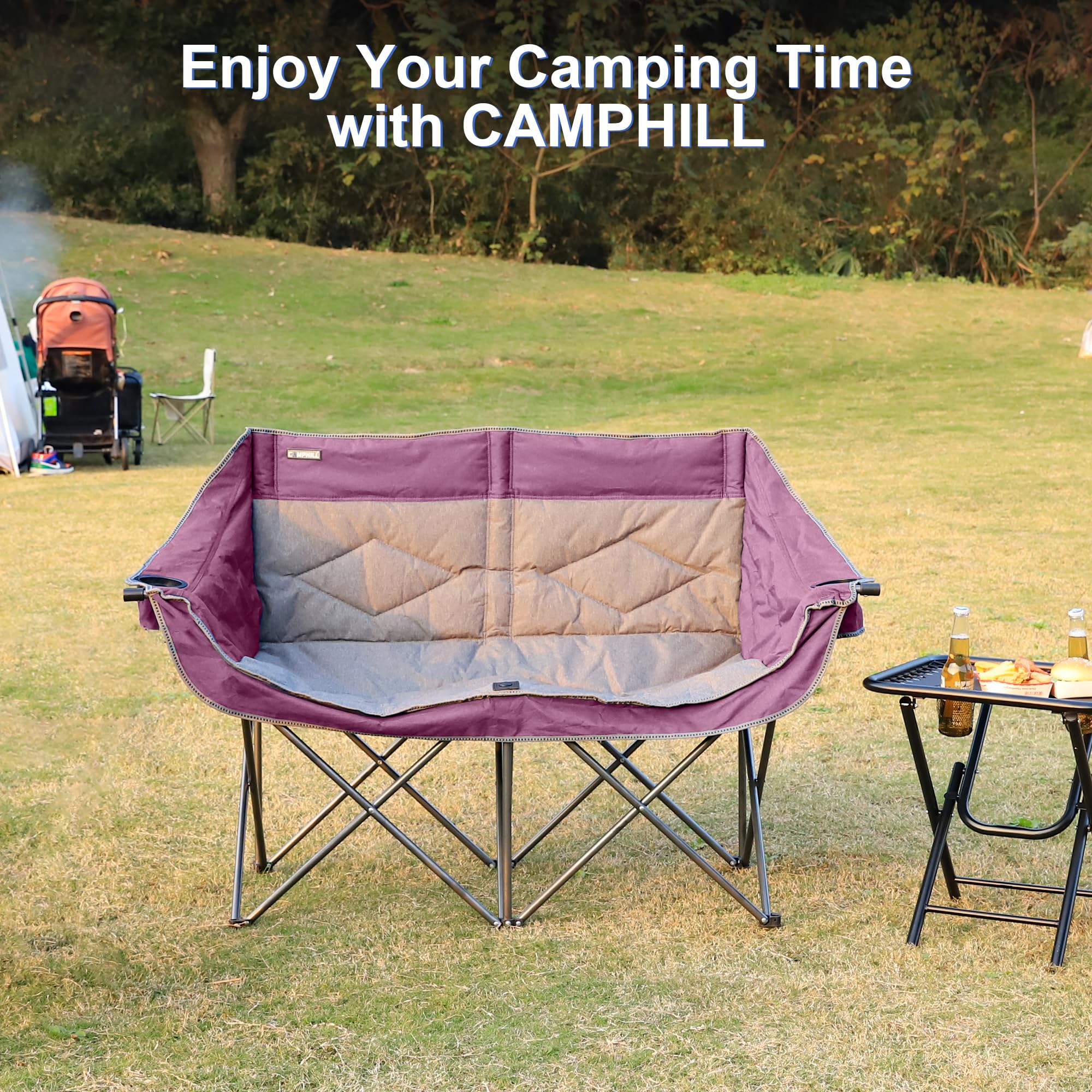 Snapklik.com : Oversized Double Camping Chair-Heavy Duty 2 Person ...